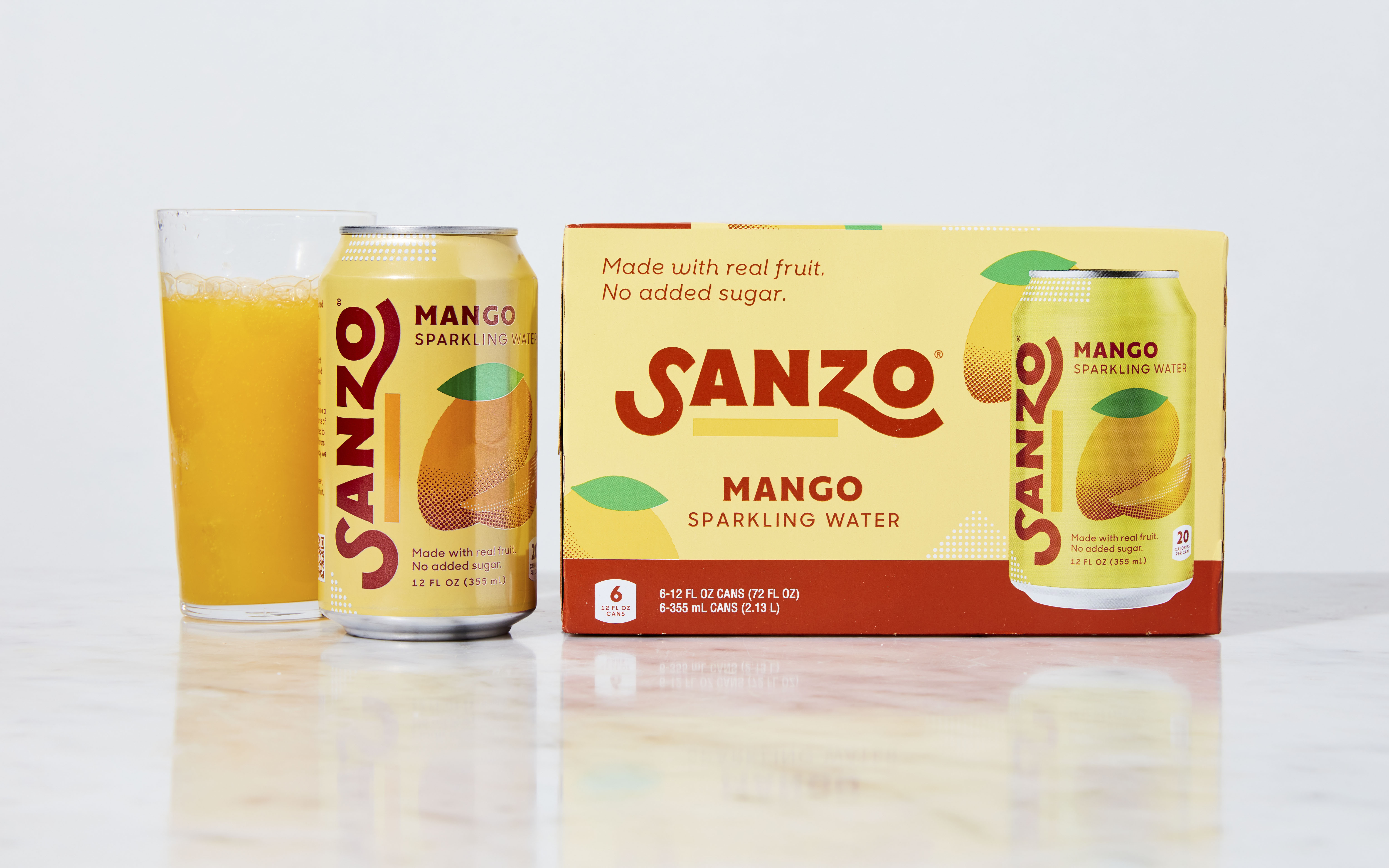Mango Sparkling Water 6-Pack | 6 count | Sanzo | Good Eggs