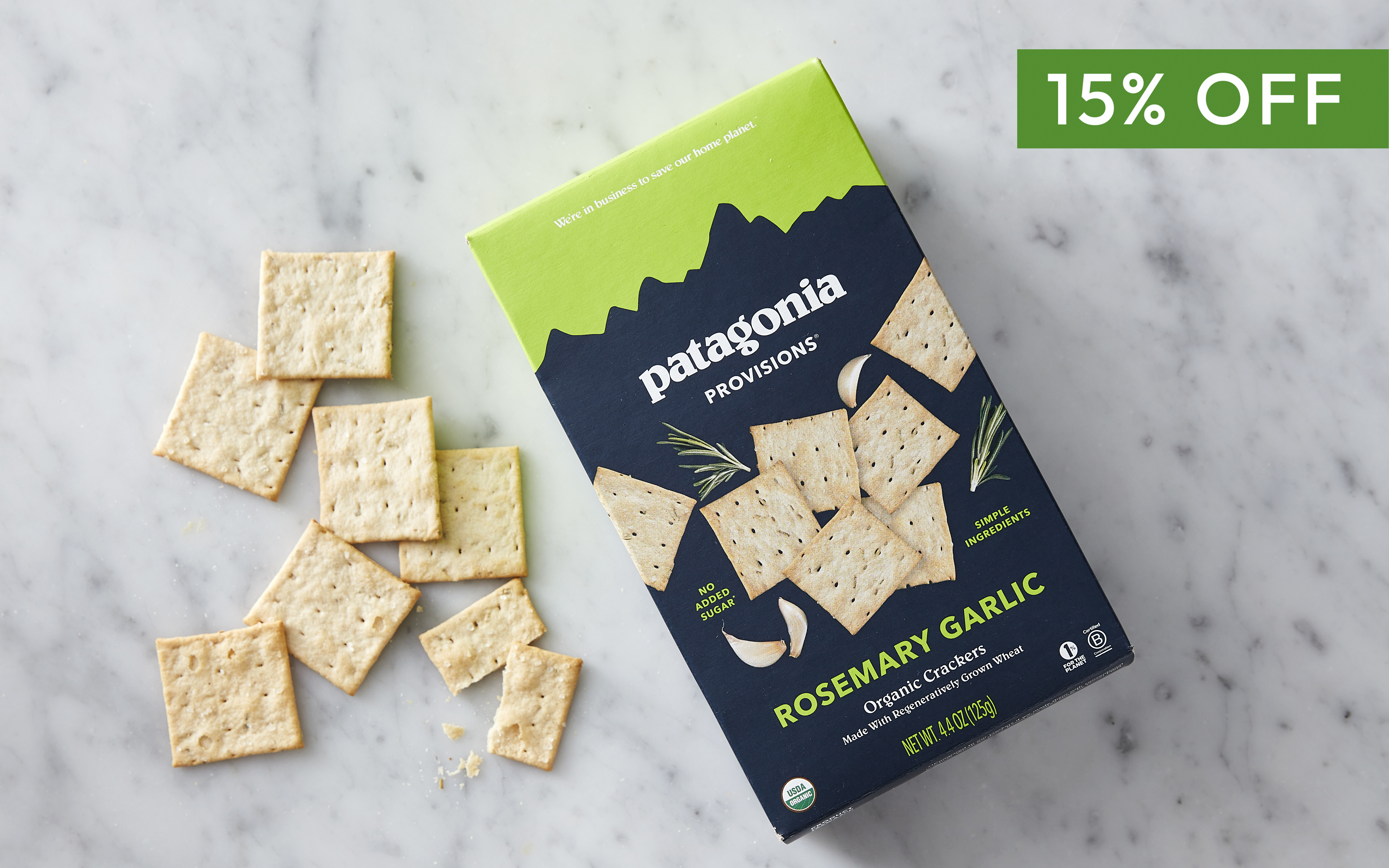 Organic Rosemary Garlic Crackers | 4.4 oz | Patagonia Provisions | Good ...