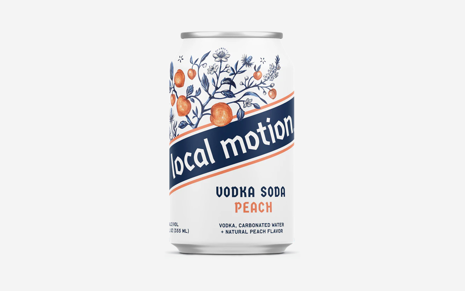 Peach Vodka Soda Peach 4-Pack | 4 count | Local Motion | Good Eggs