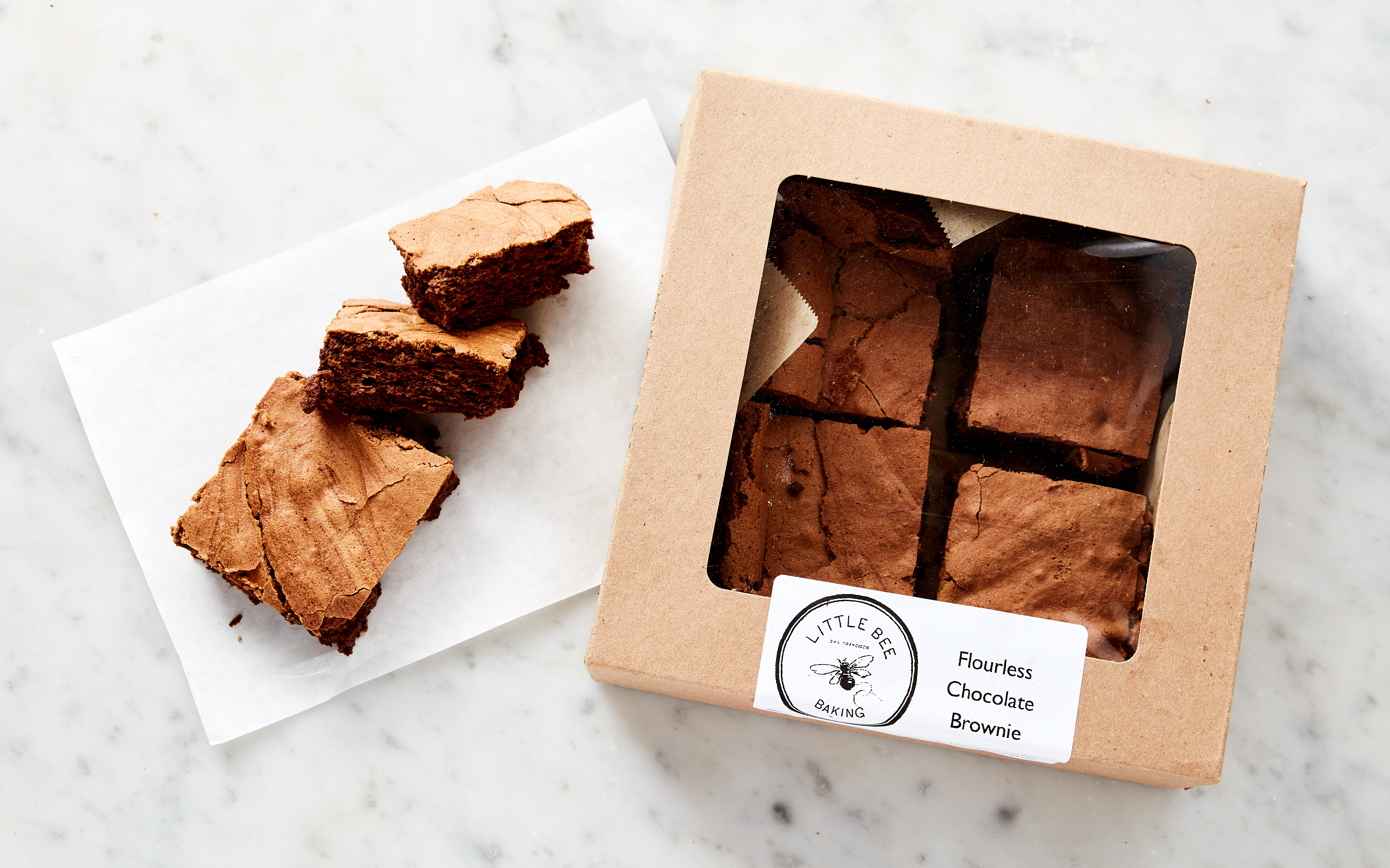 Flourless Chocolate Brownie | 4 count | Little Bee Baking | Good Eggs