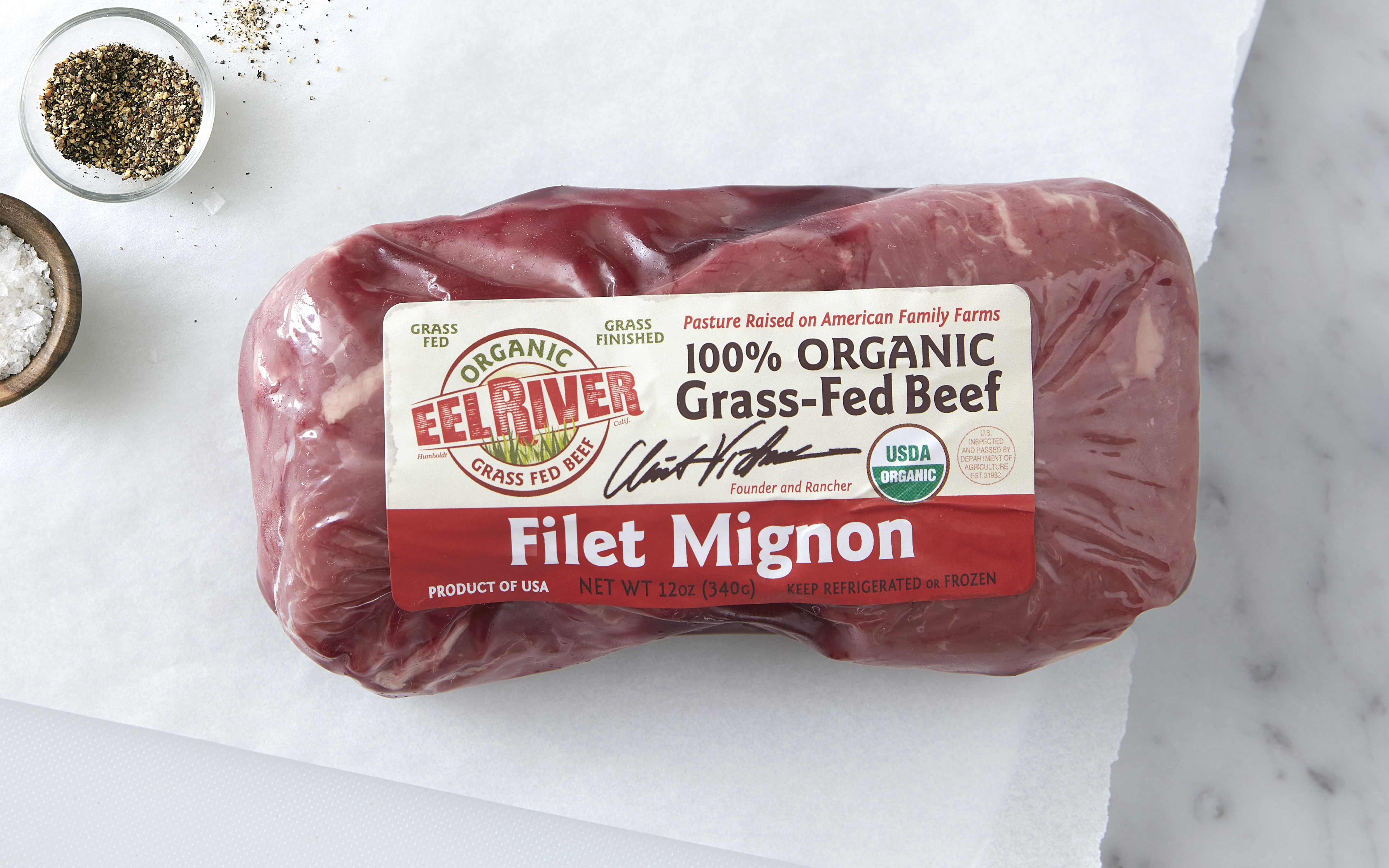 Organic Grass-Fed Beef Filet Mignon | 12 oz | Eel River Organic Grass ...