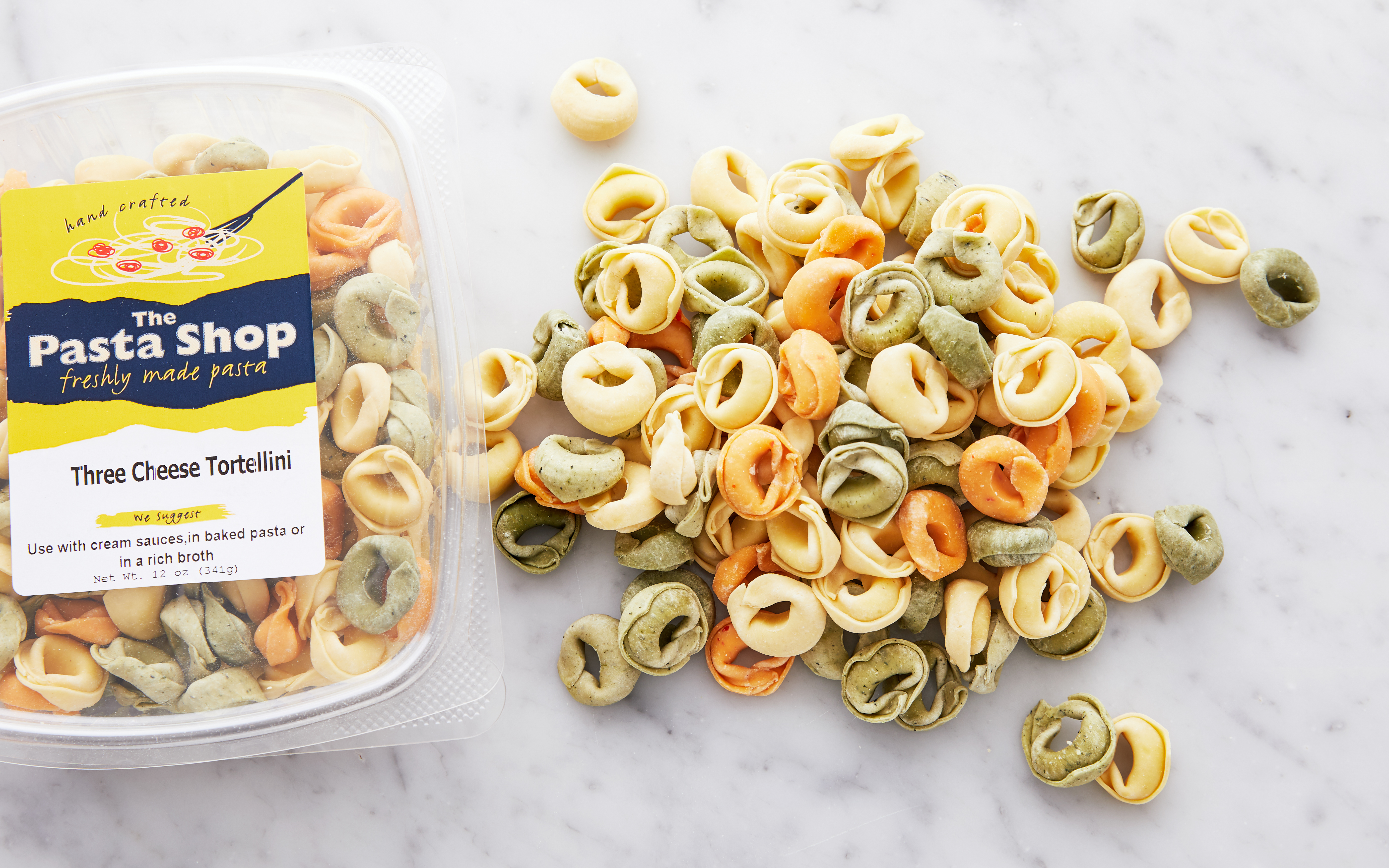 Tri-Color Cheese Tortellini | 12 oz | The Pasta Shop | Good Eggs