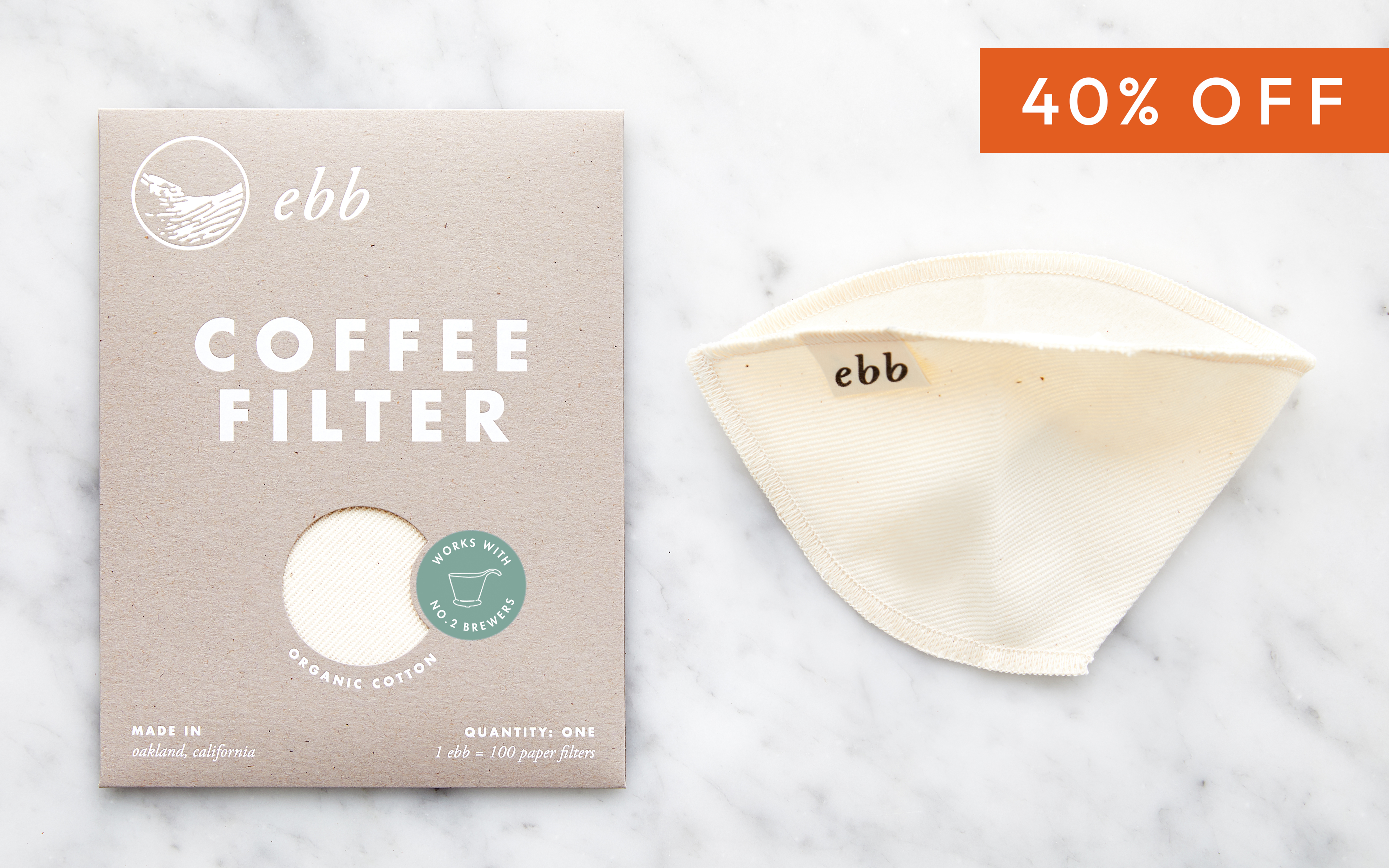 Reusable No. 2 Coffee Filter | 1 count | Ebb Filter | Good Eggs