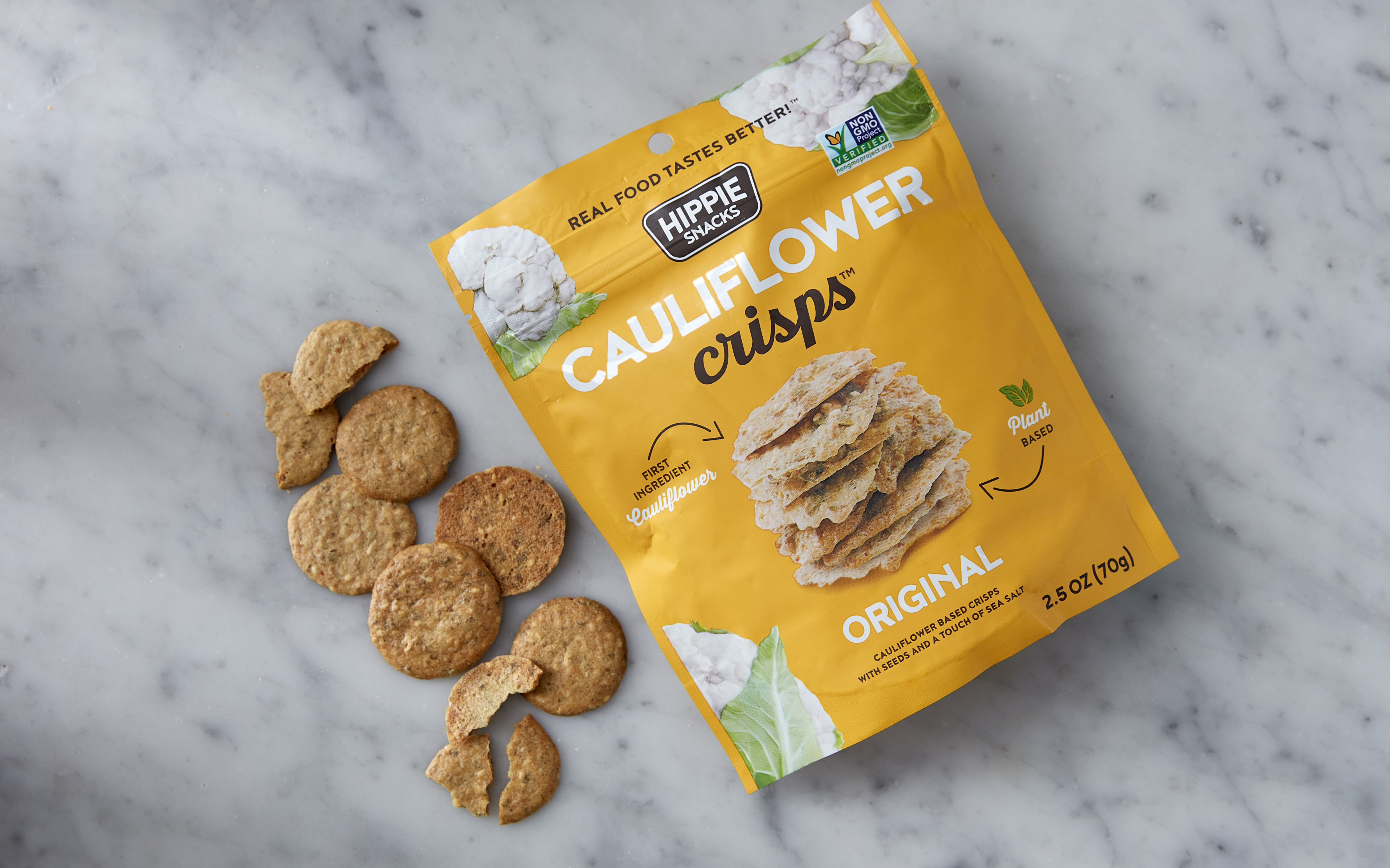 Original Cauliflower Crisps | 2.5 oz | Hippie Snacks | Good Eggs