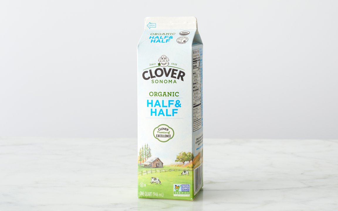 Organic Half & Half | 1 quart | Clover Sonoma | Good Eggs