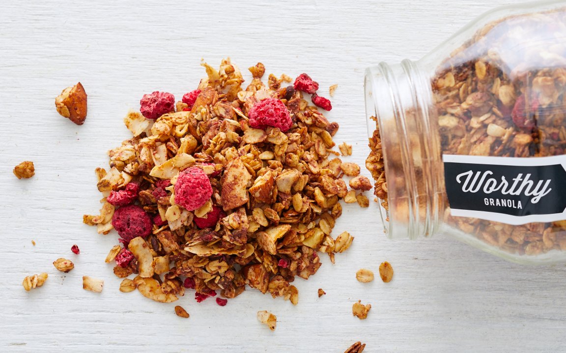 Cocoa Raspberry Love Granola | 16 oz | Worthy Granola | Good Eggs