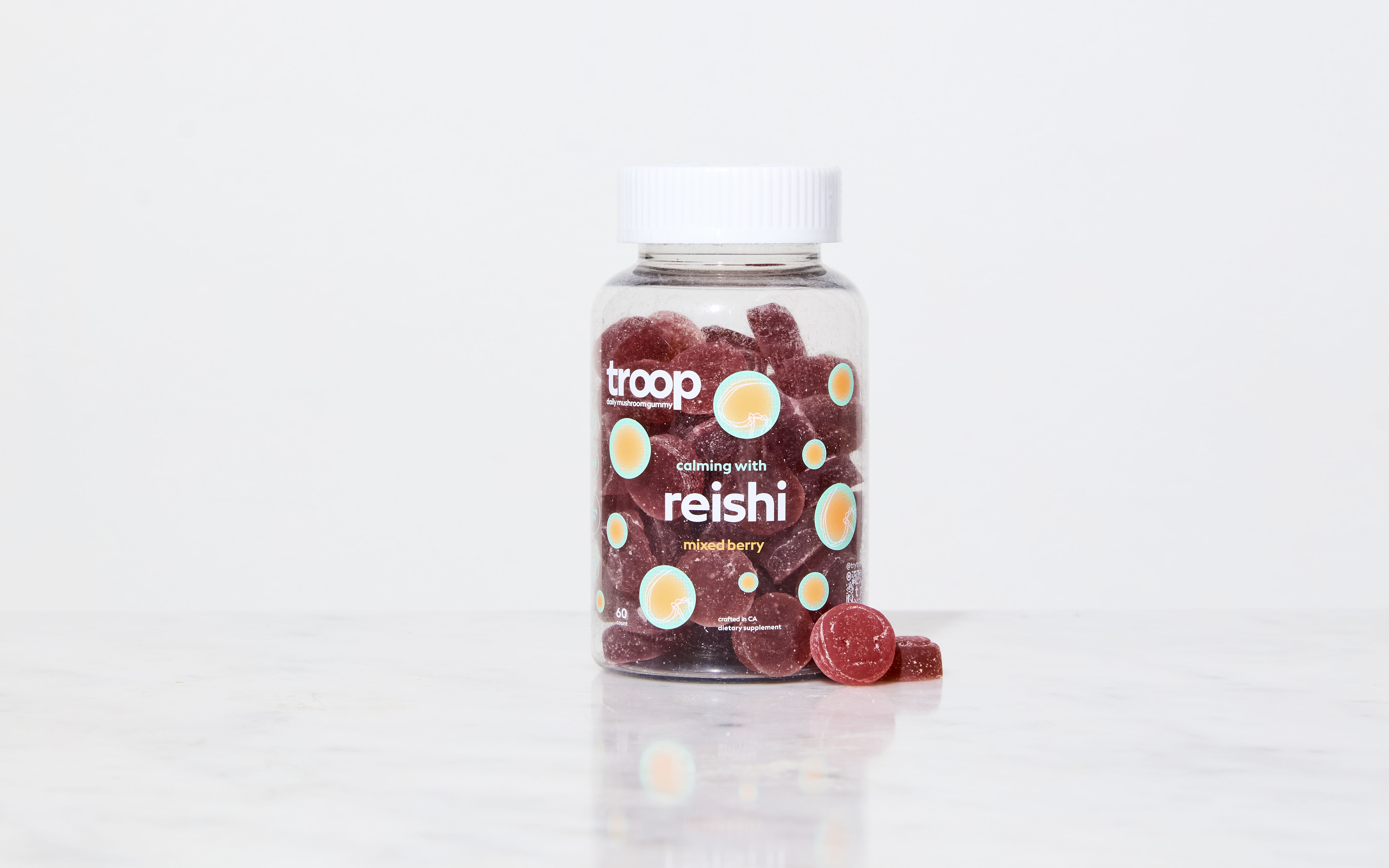 Reishi Mushroom Gummies for Destress & Sleep | 60 count | Troop | Good Eggs