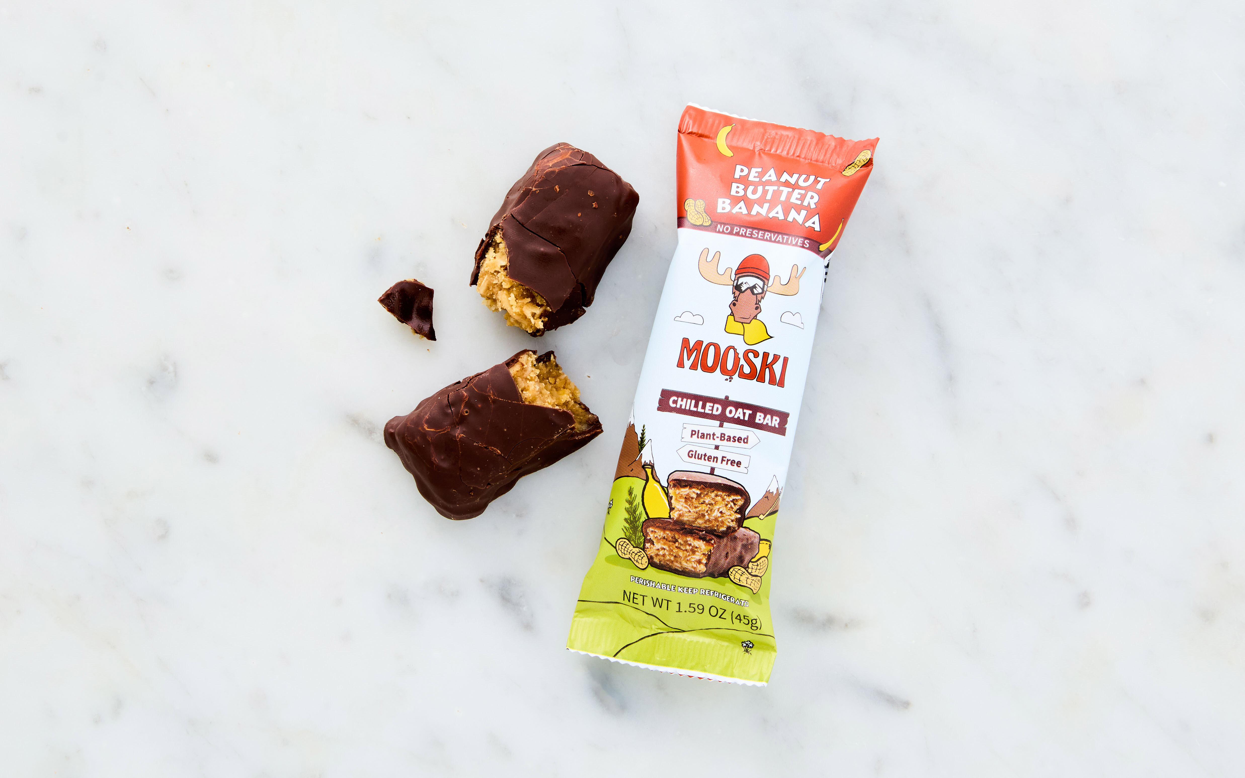 Peanut Butter Banana Chilled Oat Bar | 1.59 oz | Mooski | Good Eggs