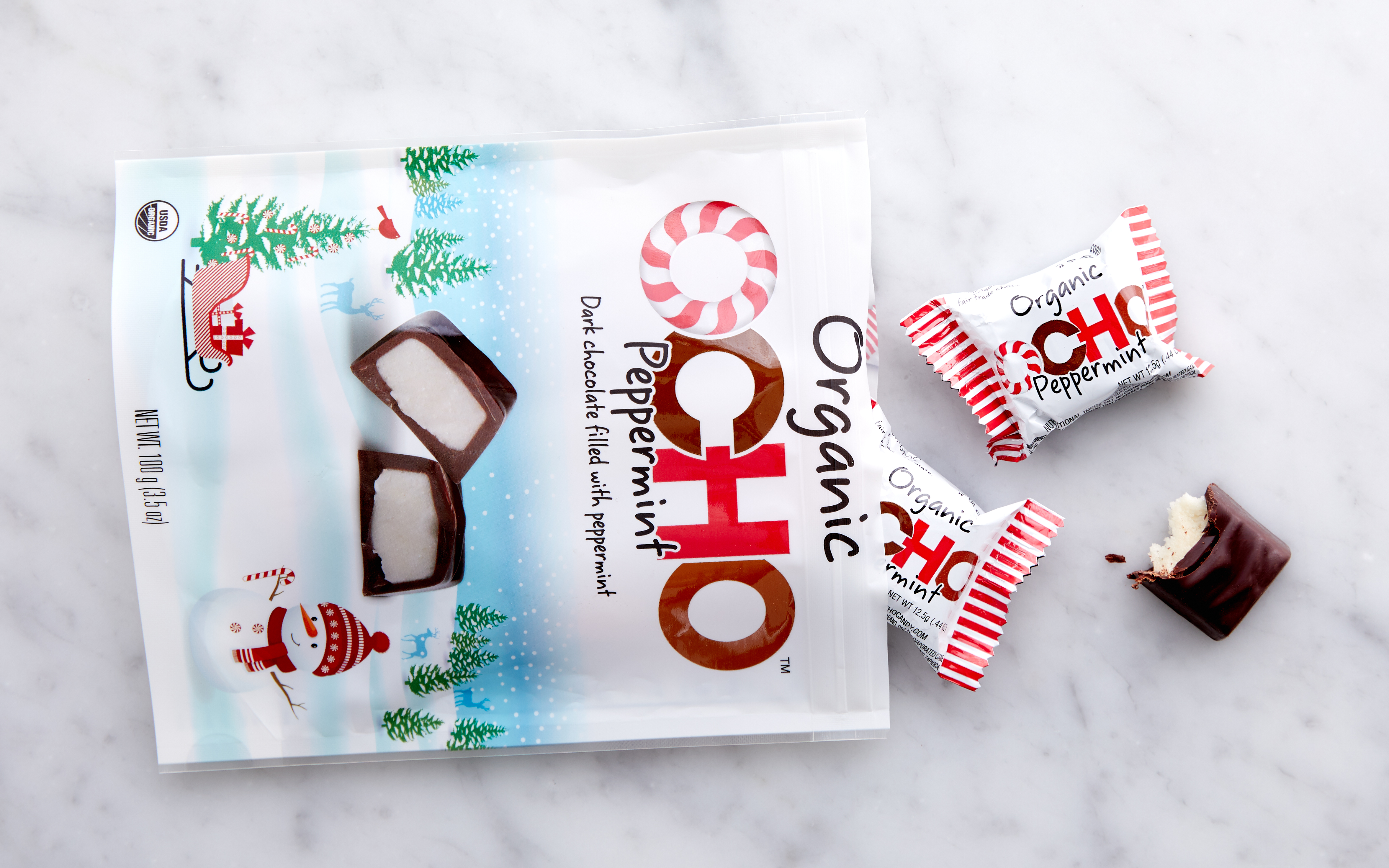 Organic Chocolate Peppermint Minis | 3.5 oz | Ocho Candy | Good Eggs