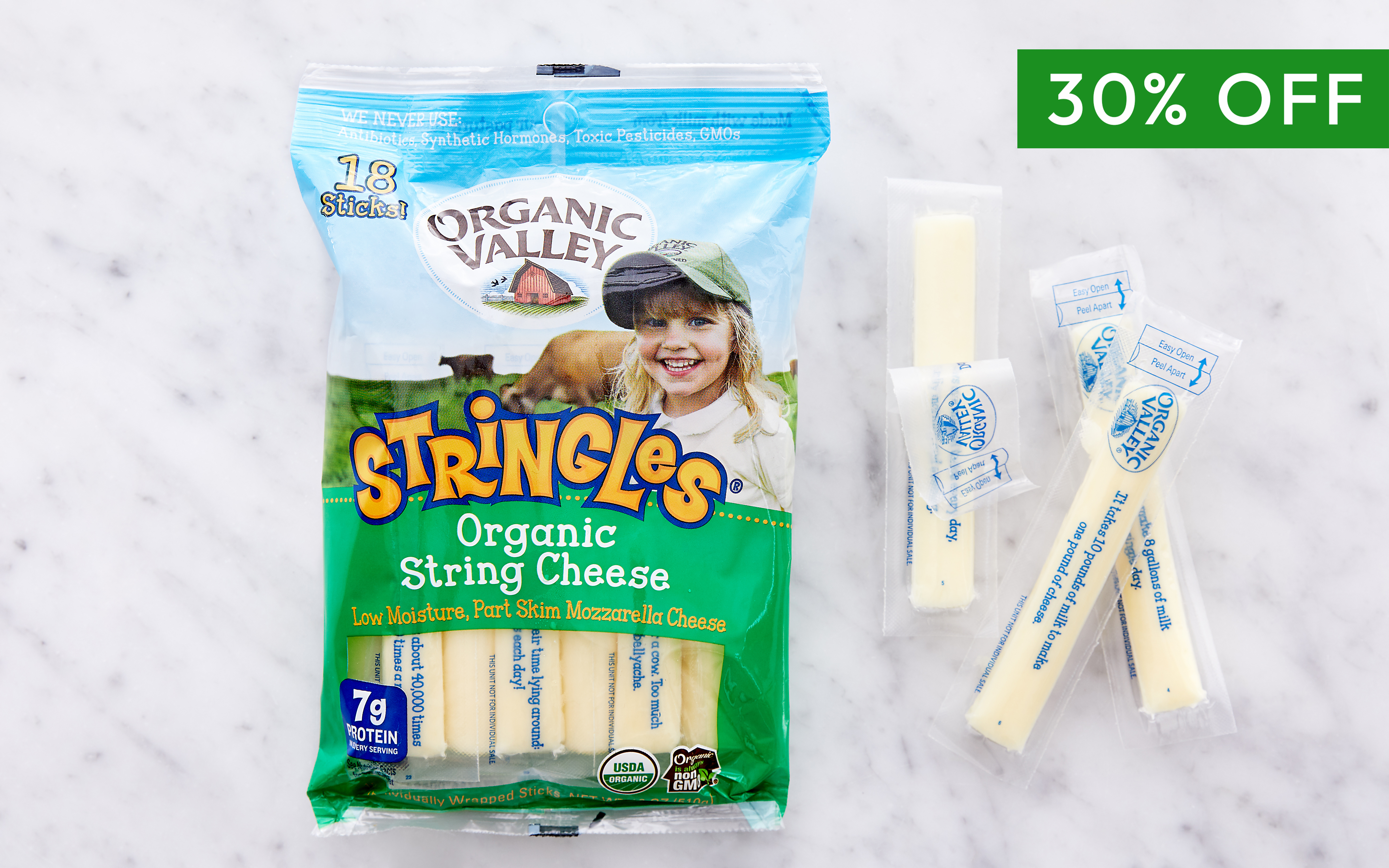Mozzarella Stringles® Organic String Cheese | 18 count | Organic Valley ...