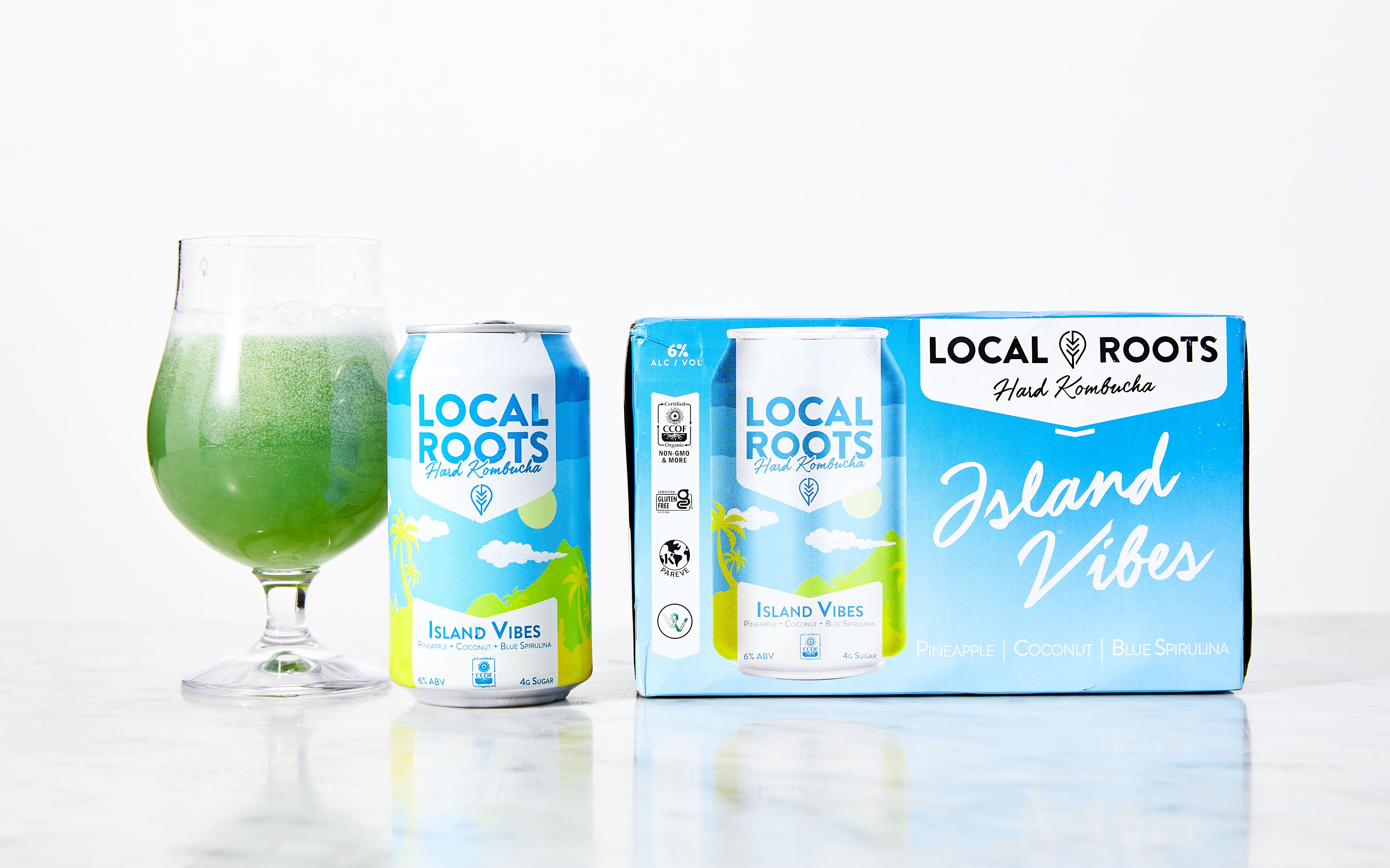 Island Vibes Hard Kombucha | 6 count | Local Roots Kombucha | Good Eggs