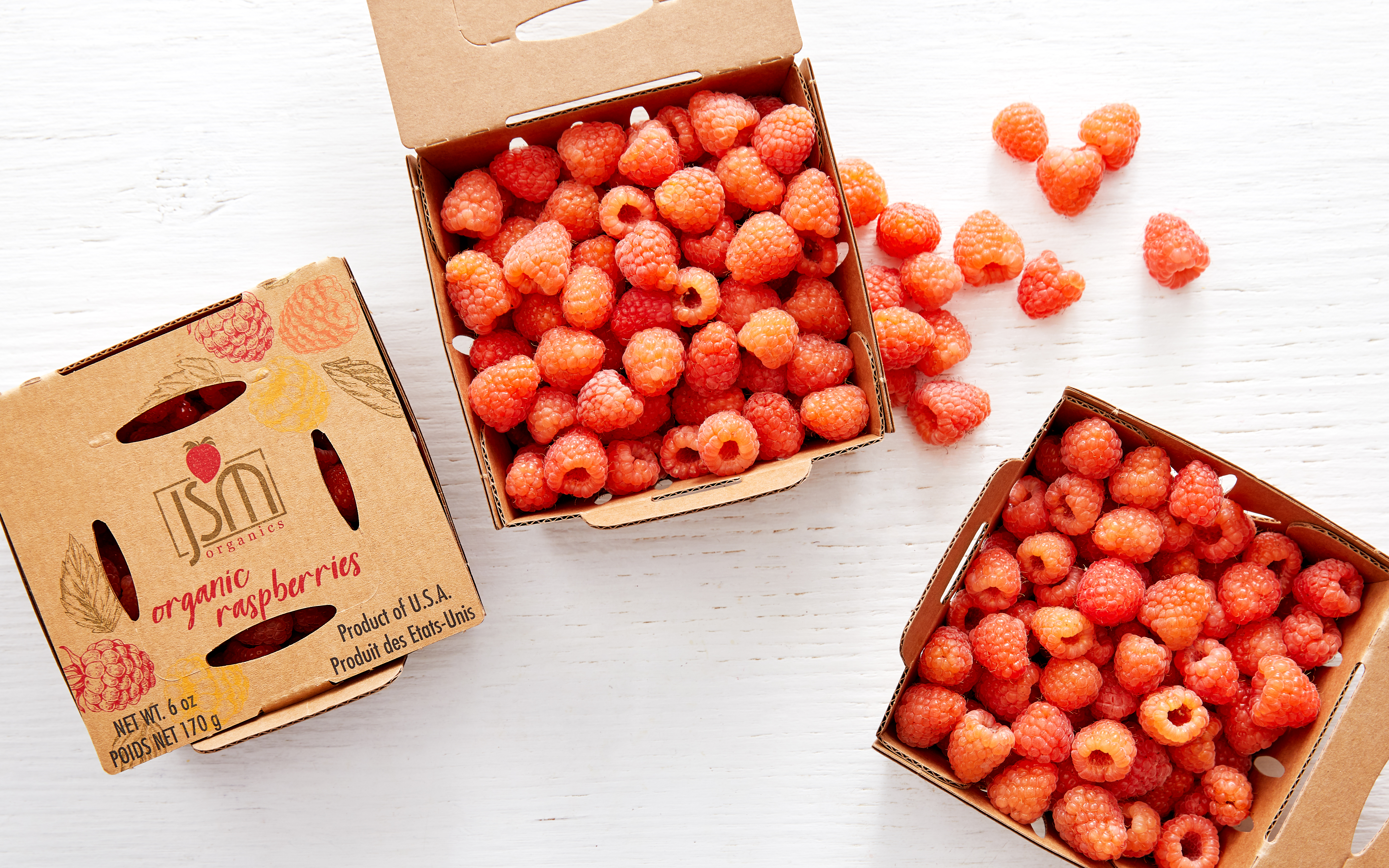 Organic Double Gold Raspberry Trio | 3 half pint | JSM Organic Farms ...