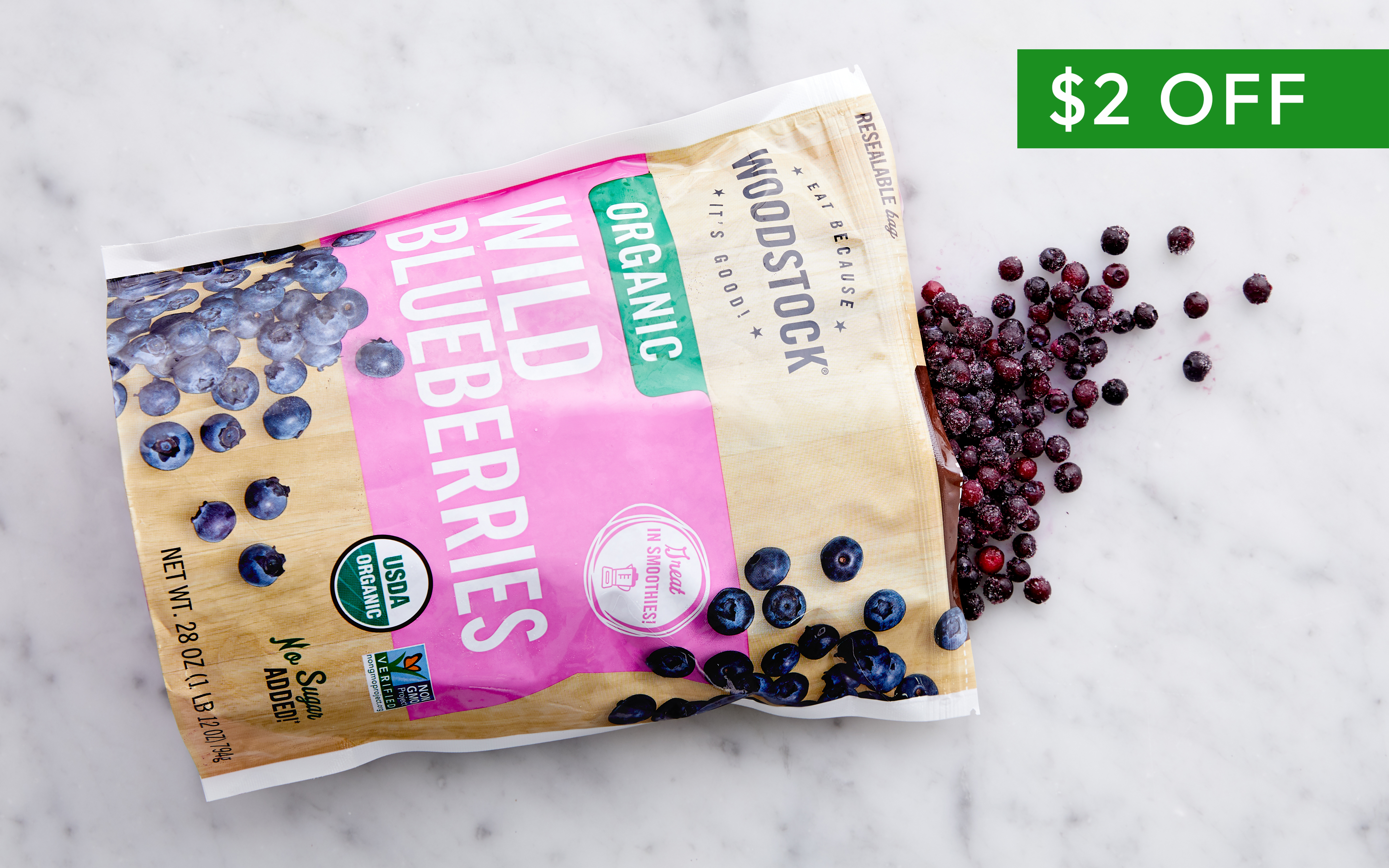 Organic Frozen Blueberries | 28 oz | Woodstock | Good Eggs