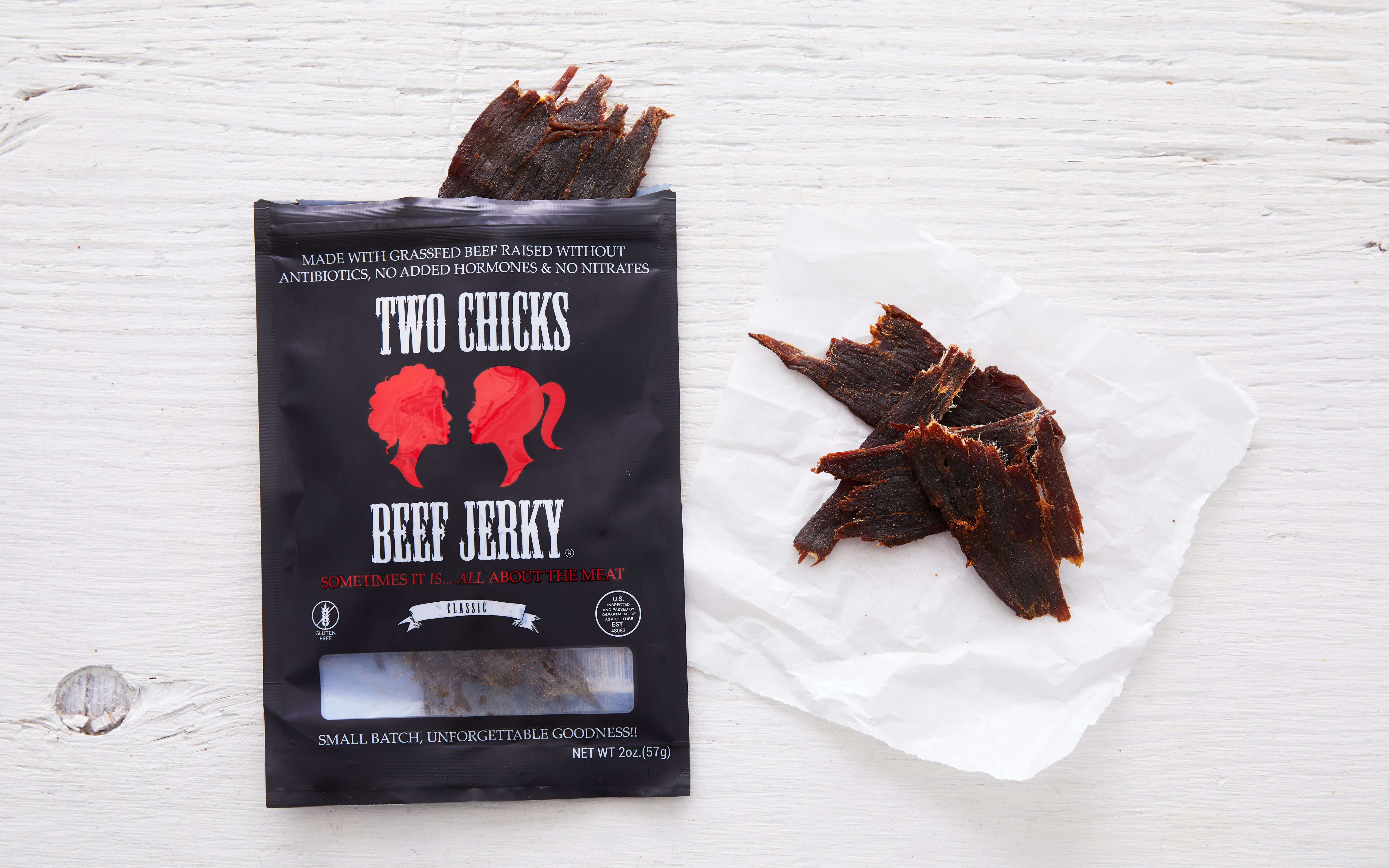 Classic Beef Jerky | 2 oz | Two Chicks Jerky | Good Eggs
