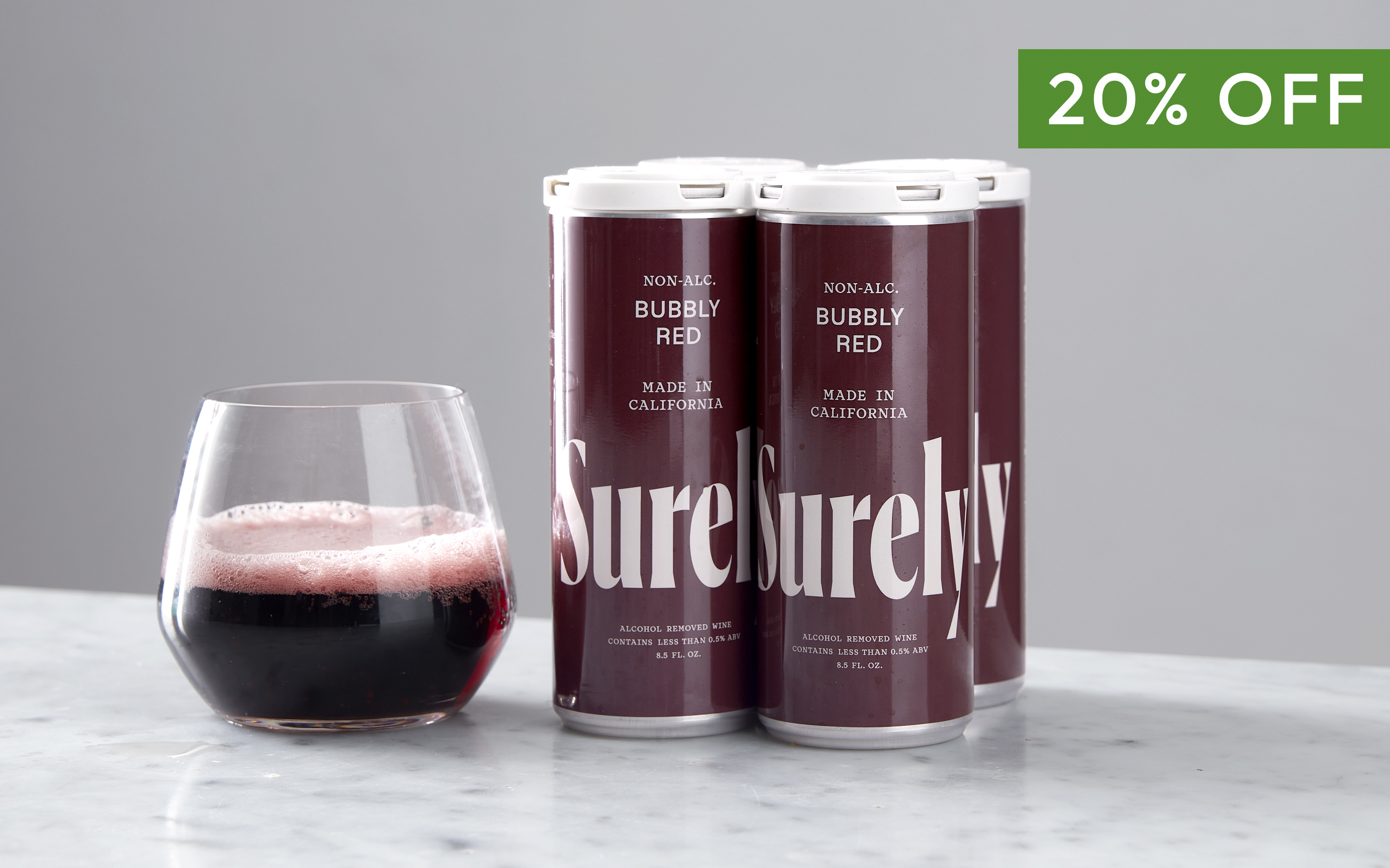 Non-Alcoholic Bubbly Red Wine | 4 count | Surely | Good Eggs