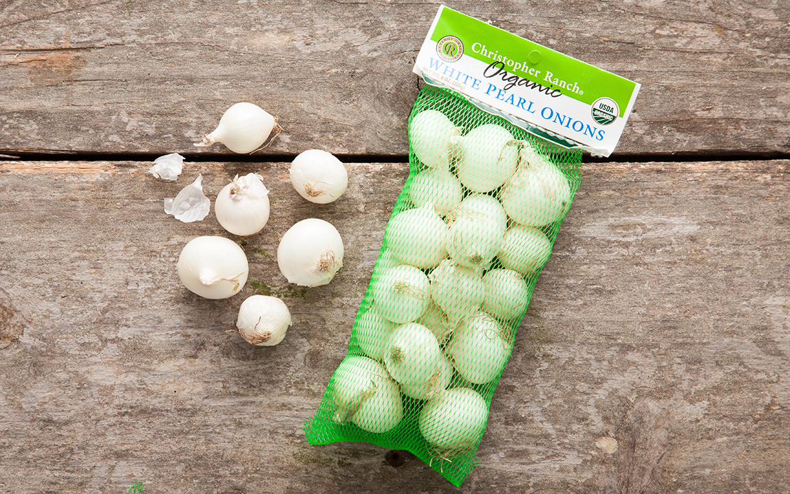 Organic White Pearl Onions | 8 oz | Christopher Ranch | Good Eggs