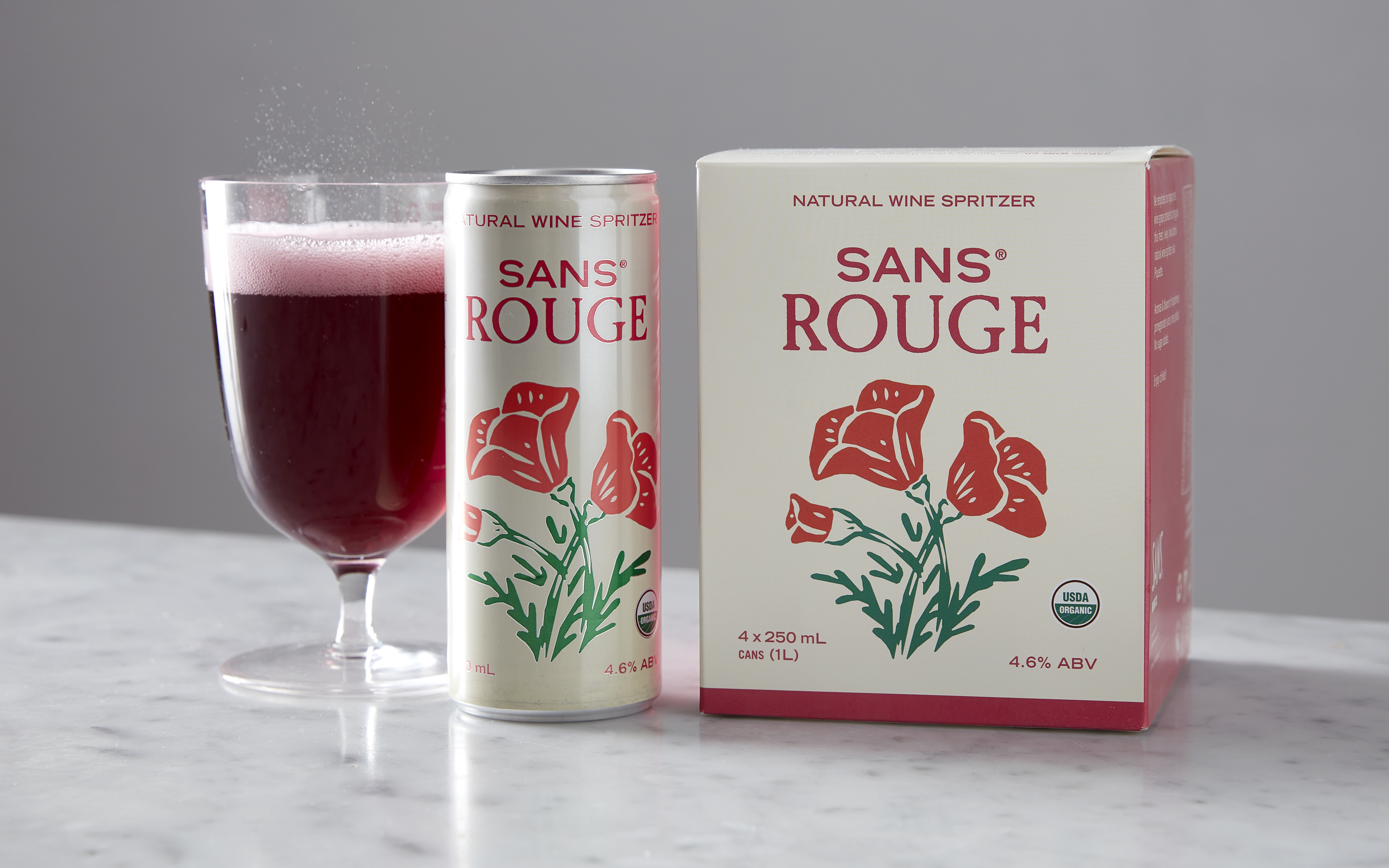 Rouge Natural Wine Spritzer | 4 count | Sans Wine Co. | Good Eggs