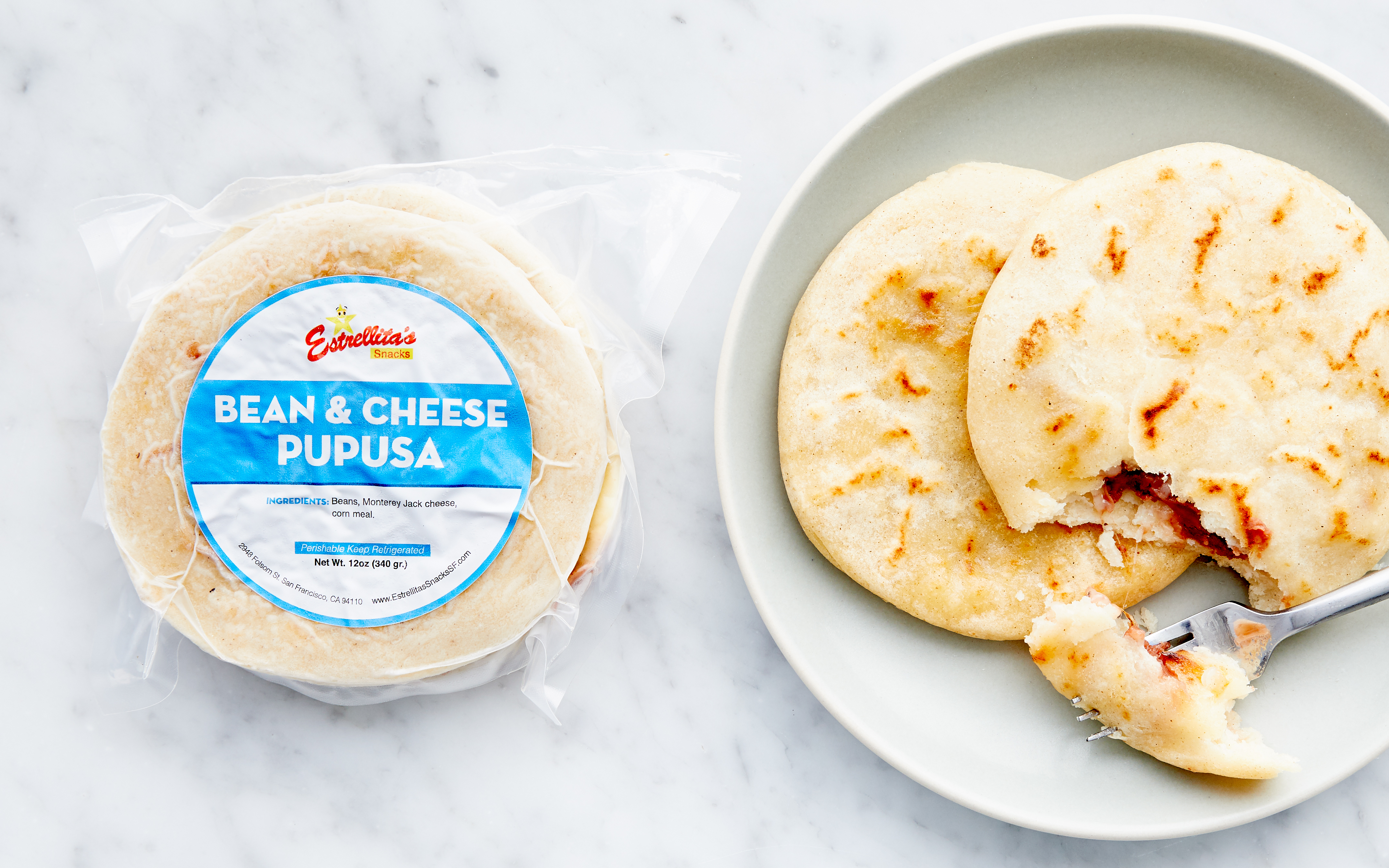 Bean & Cheese Pupusas | 2 count | Estrellita's Snacks | Good Eggs