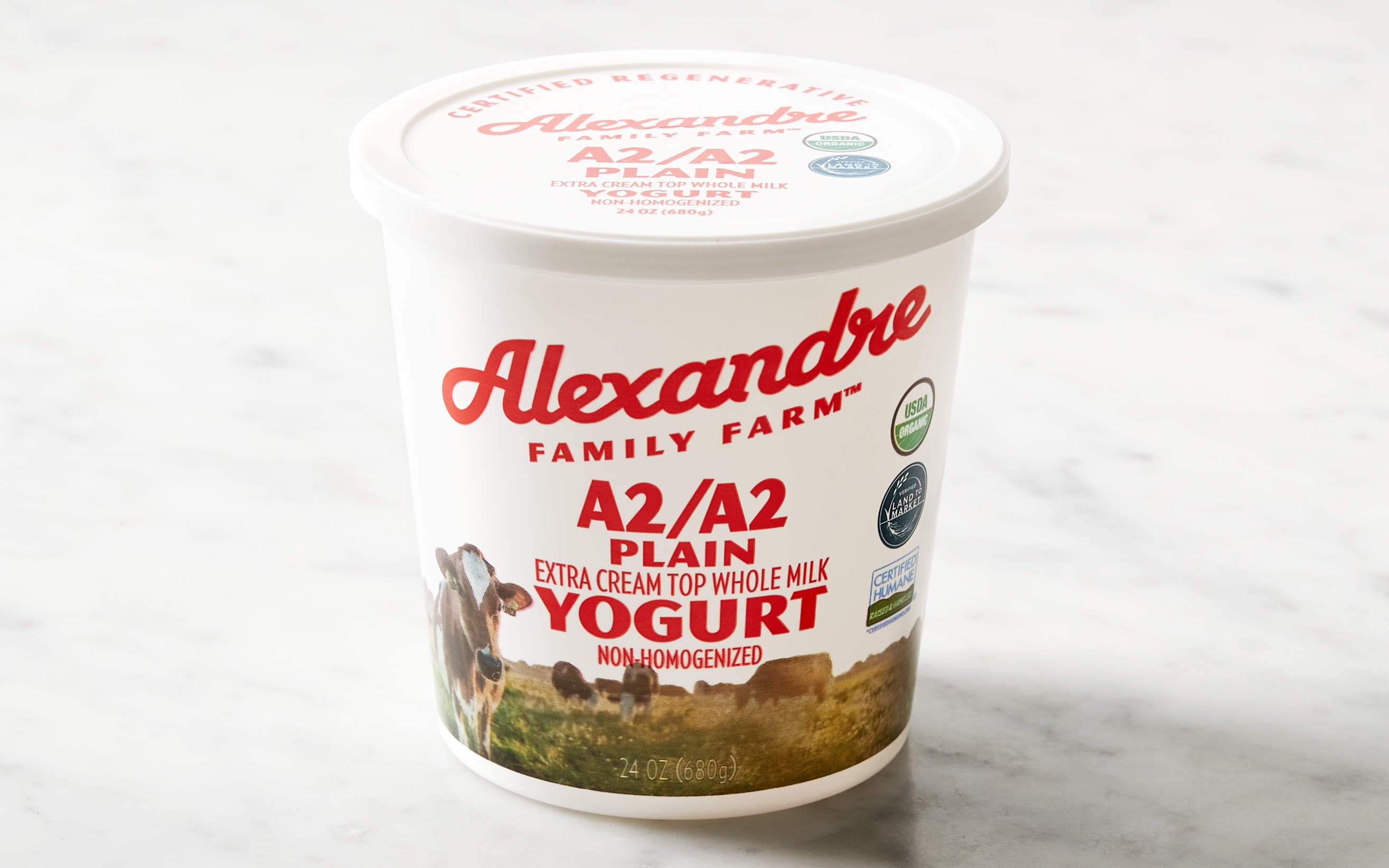 Organic A2/A2 Cream on Top Plain Yogurt | 24 oz | Alexandre Family Farm ...