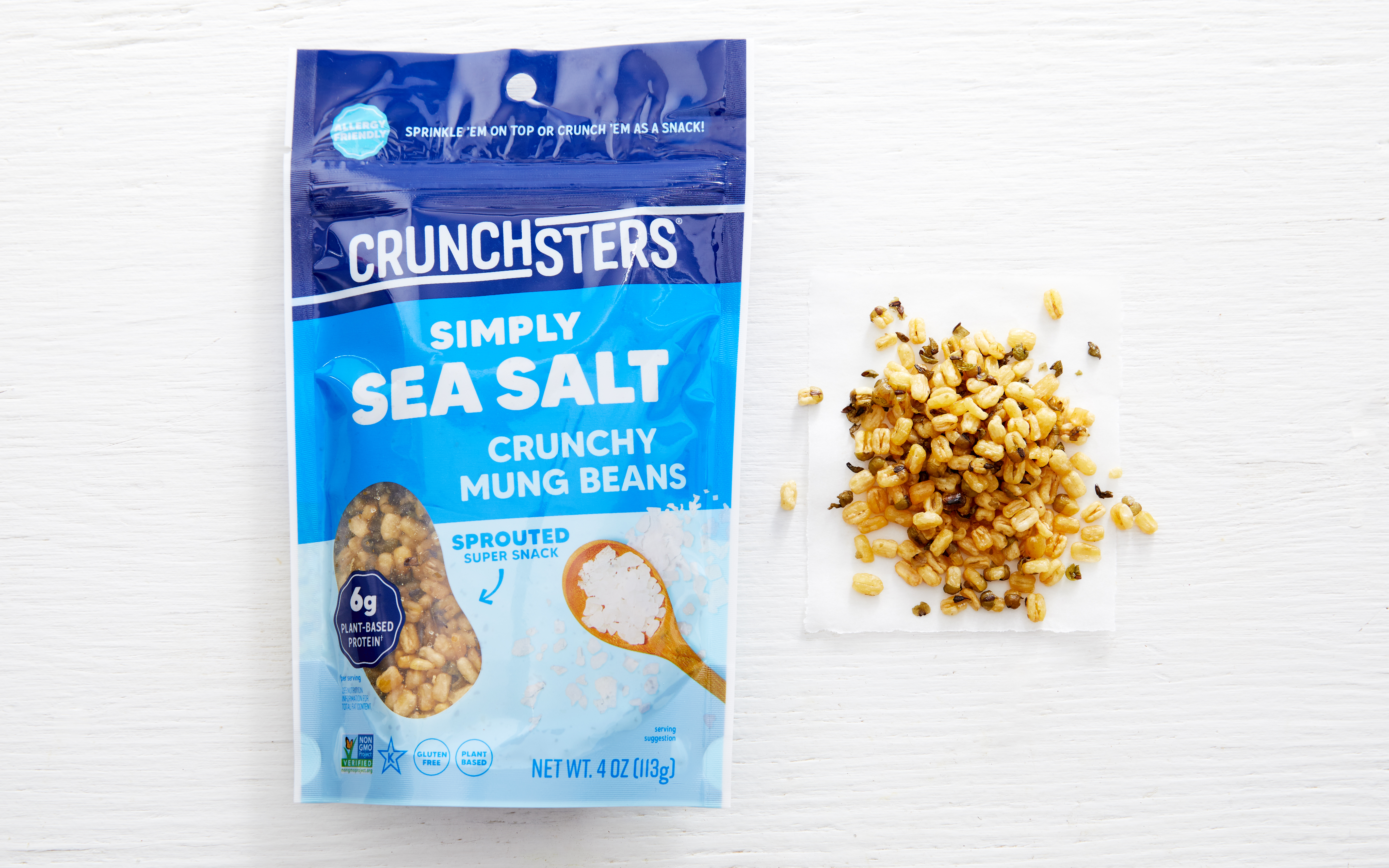 Sea Salt Sprouted Protein Snack | 4 oz | Crunchsters | Good Eggs