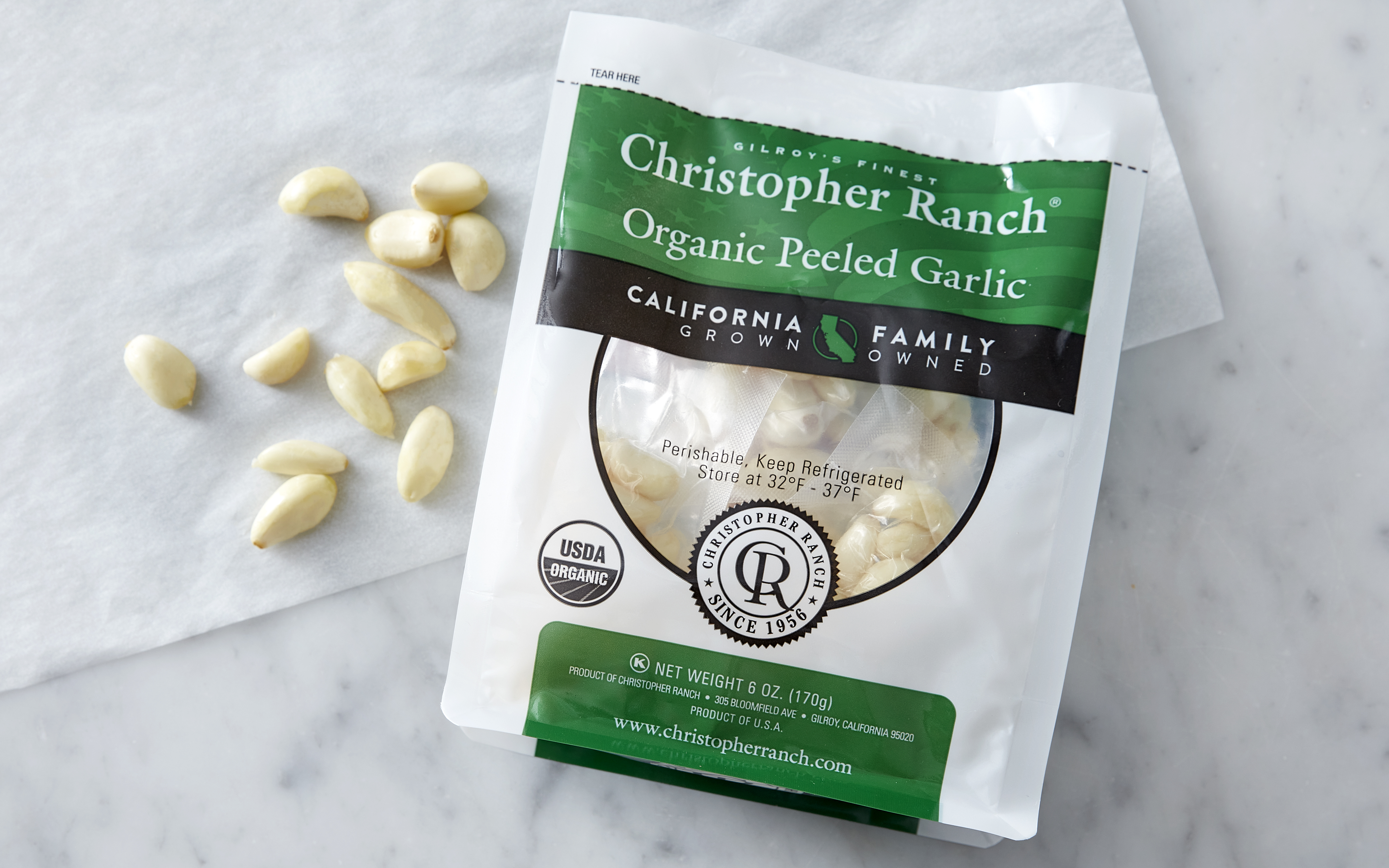 Organic Peeled Garlic | 6 oz | Christopher Ranch | Good Eggs