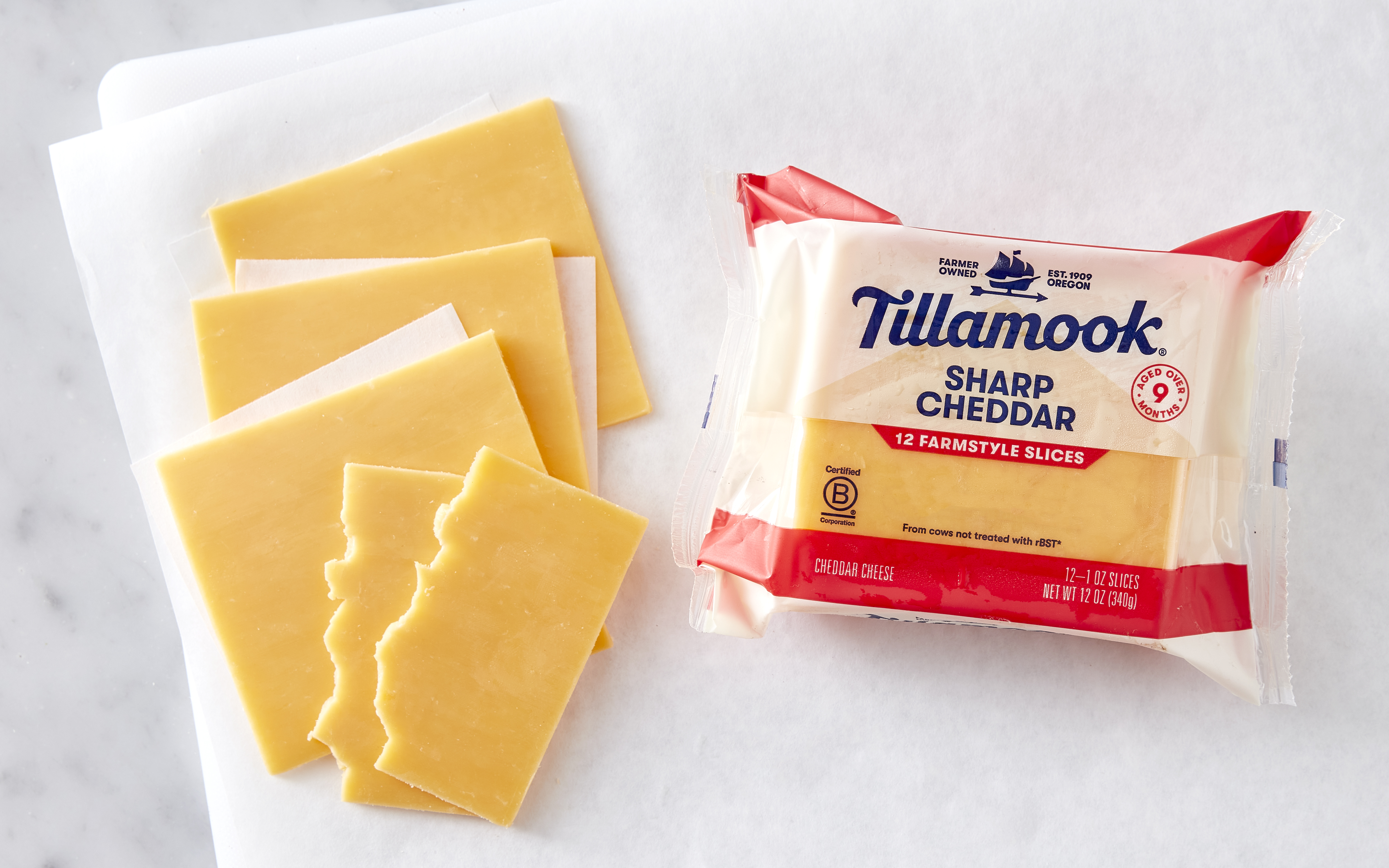 Sharp Cheddar Cheese Slices | 12 oz | Tillamook | Good Eggs