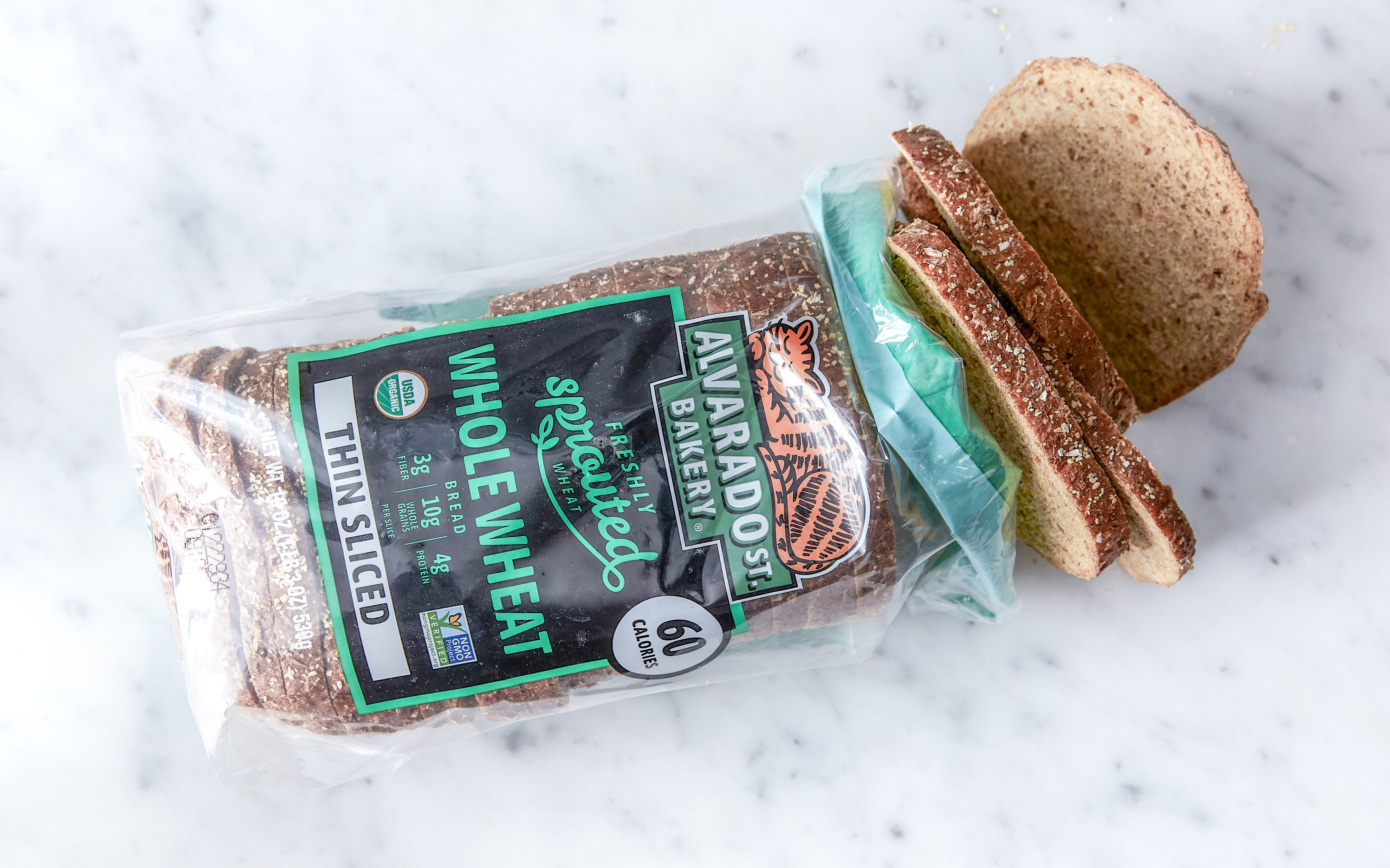 Thin Sprouted Whole Wheat Bread | 19 oz | Alvarado Street Bakery | Good ...