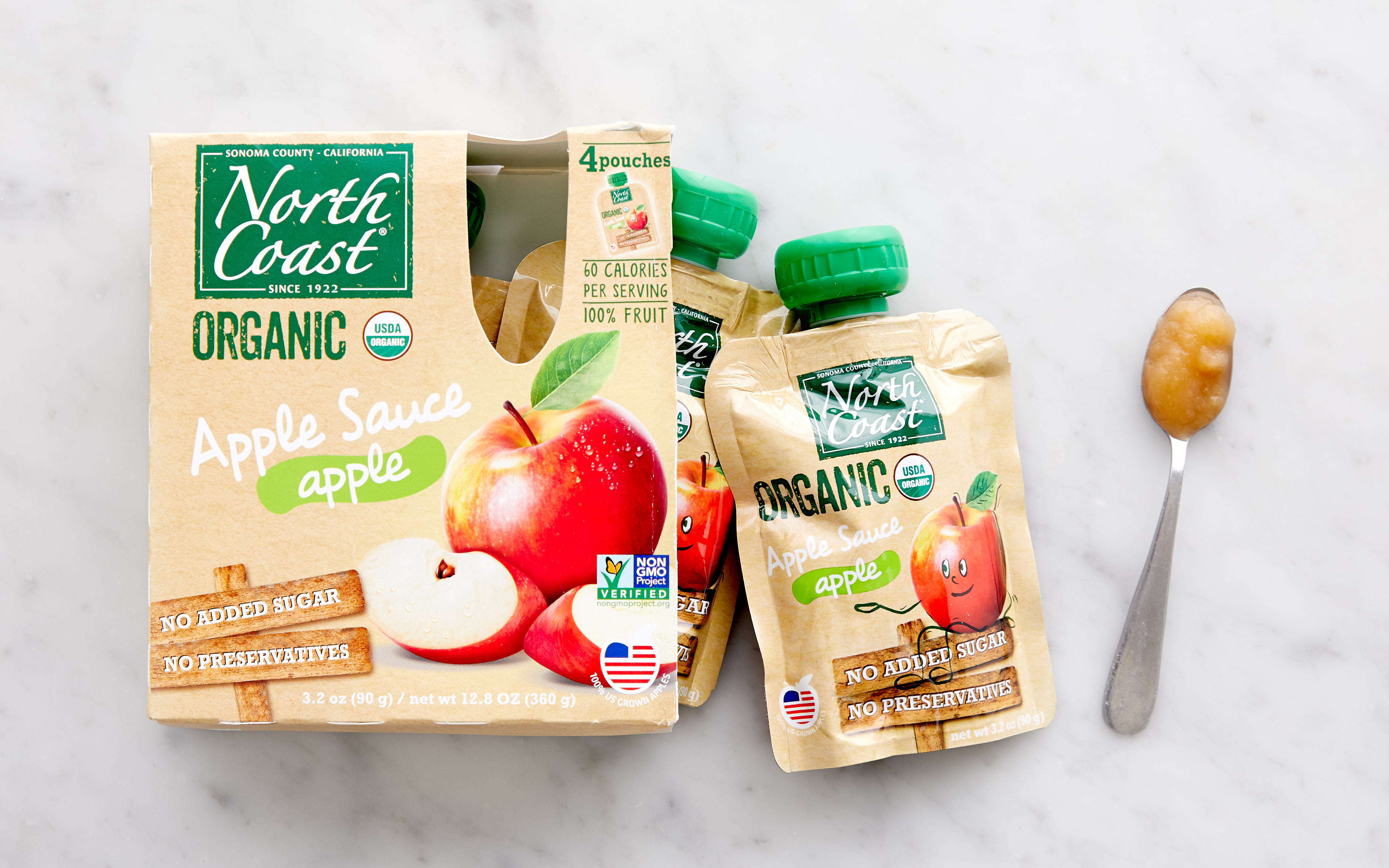 Organic Applesauce Pouches | 4 count | North Coast | Good Eggs