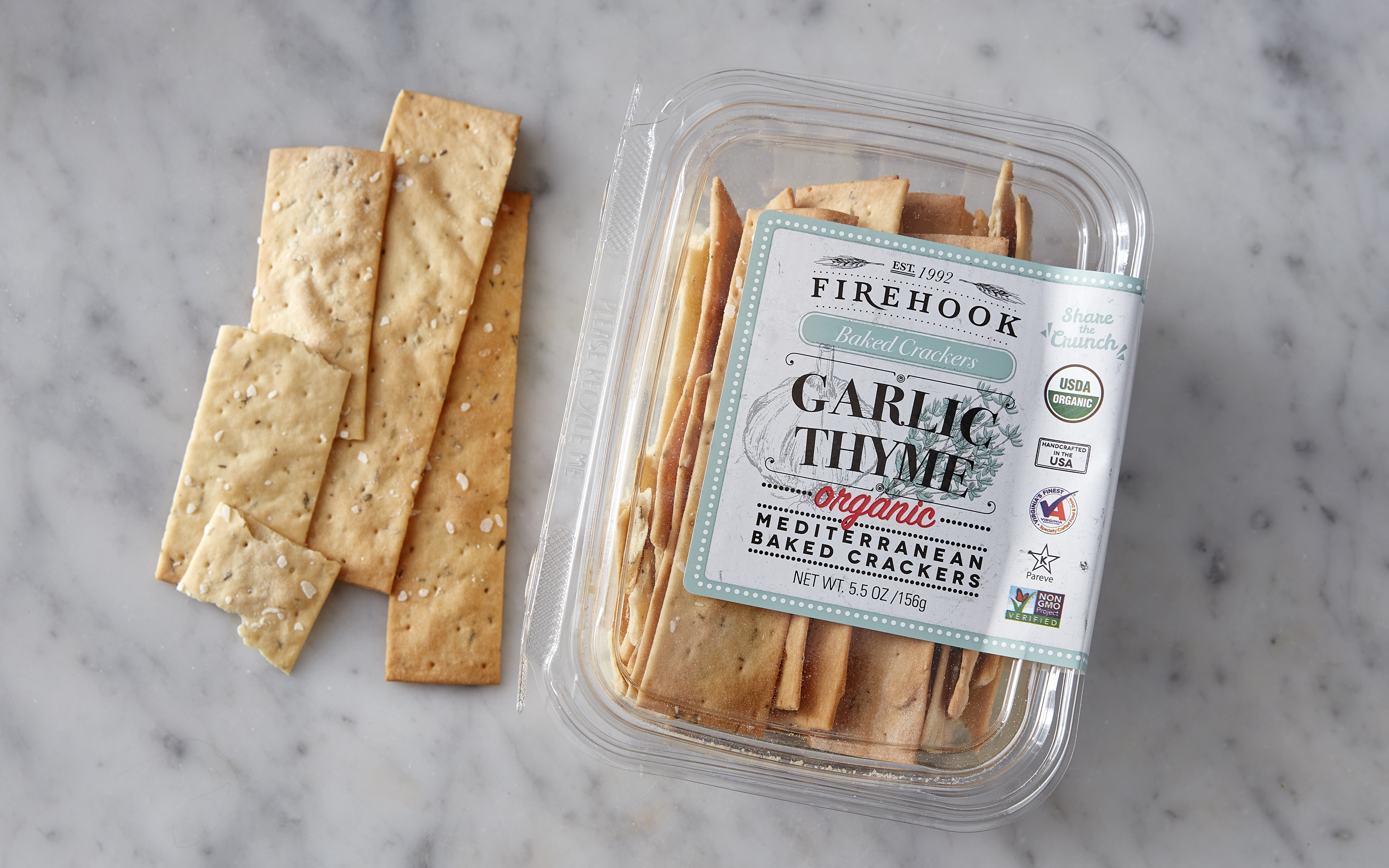 Garlic Thyme Baked Cracker | 5.5 oz | Firehook Bakery | Good Eggs