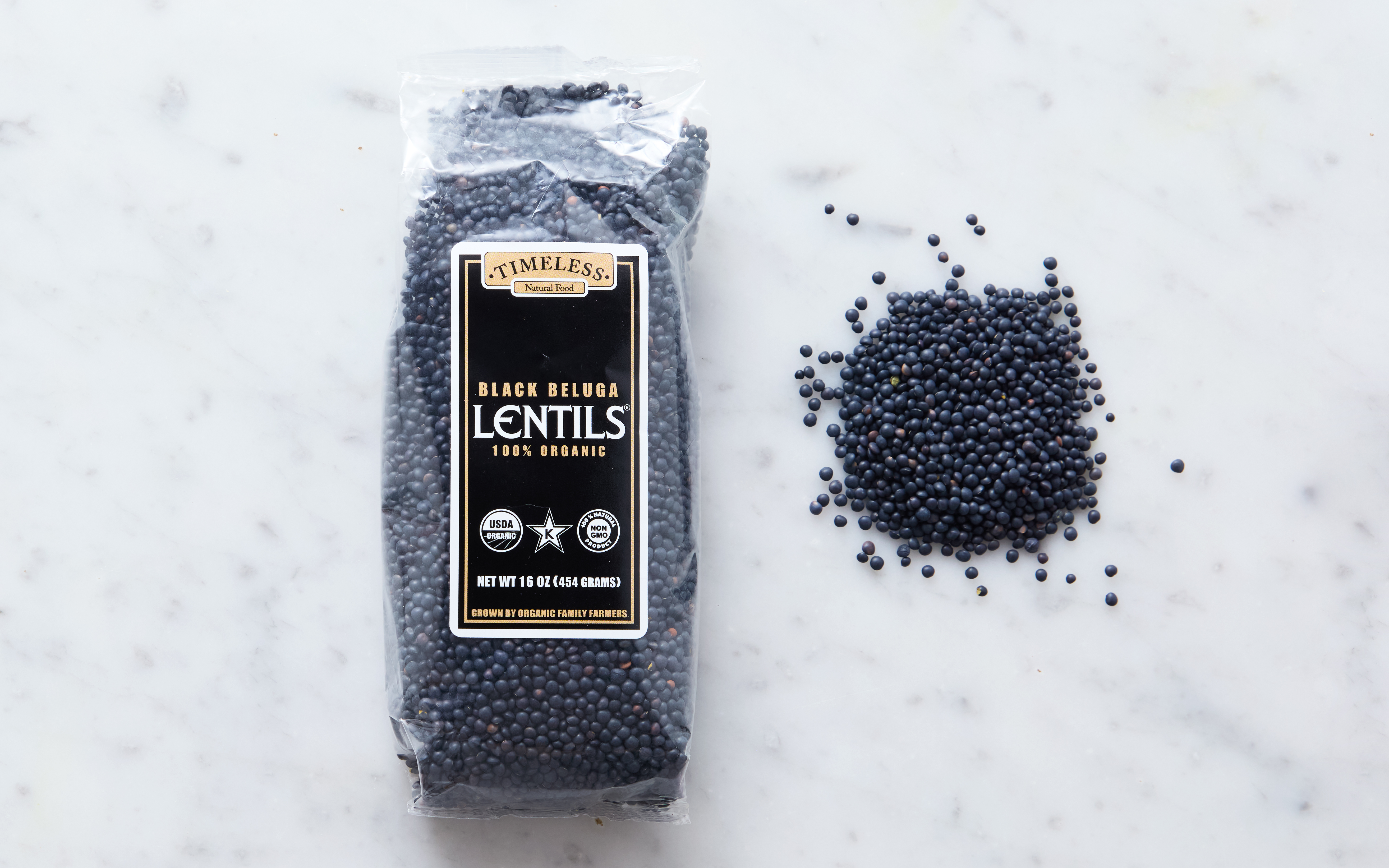 Organic Black Beluga Lentils | 16 oz | Timeless Natural Food | Good Eggs