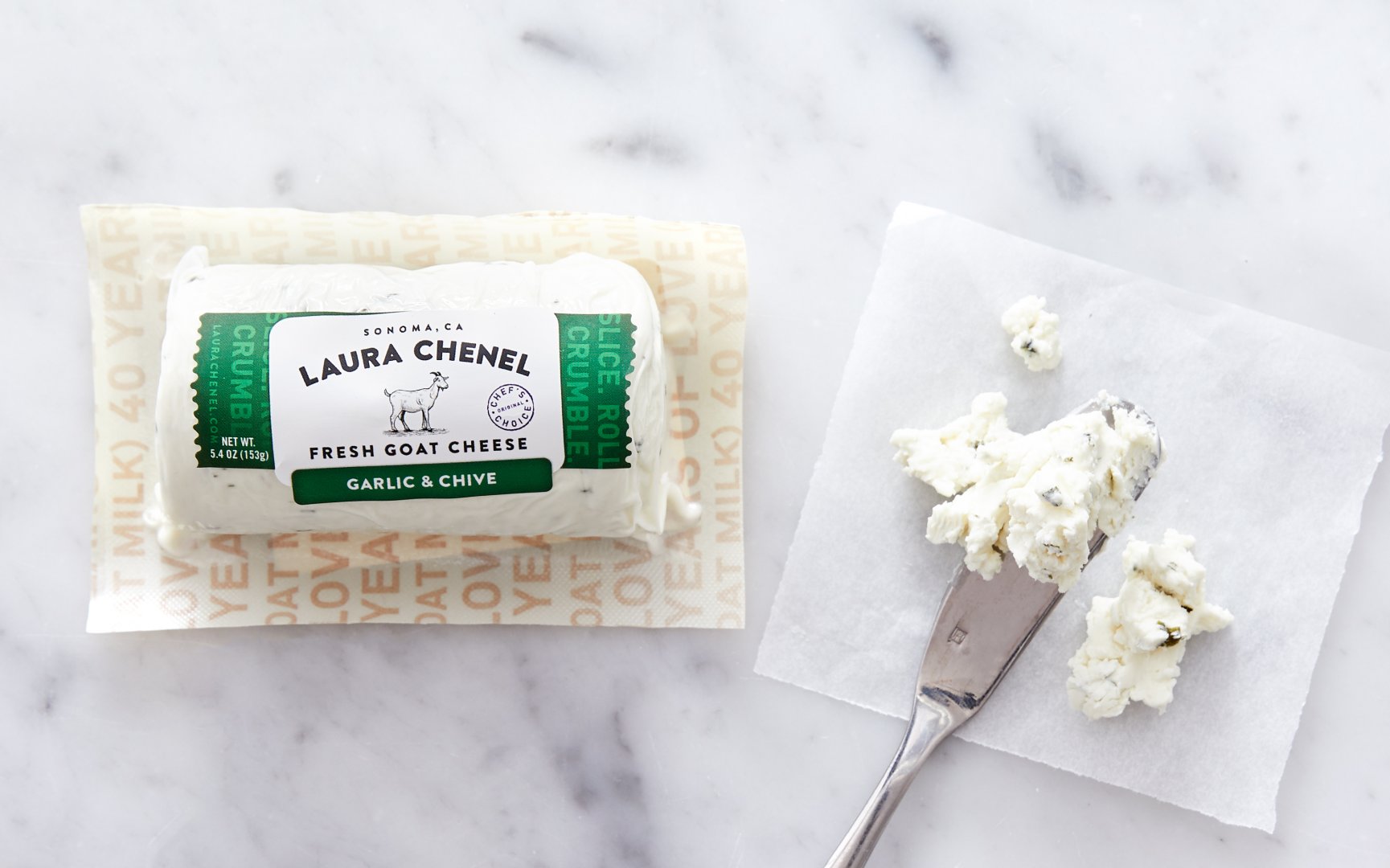 Garlic & Chive Goat Cheese Log | 4 oz | Laura Chenel | Good Eggs