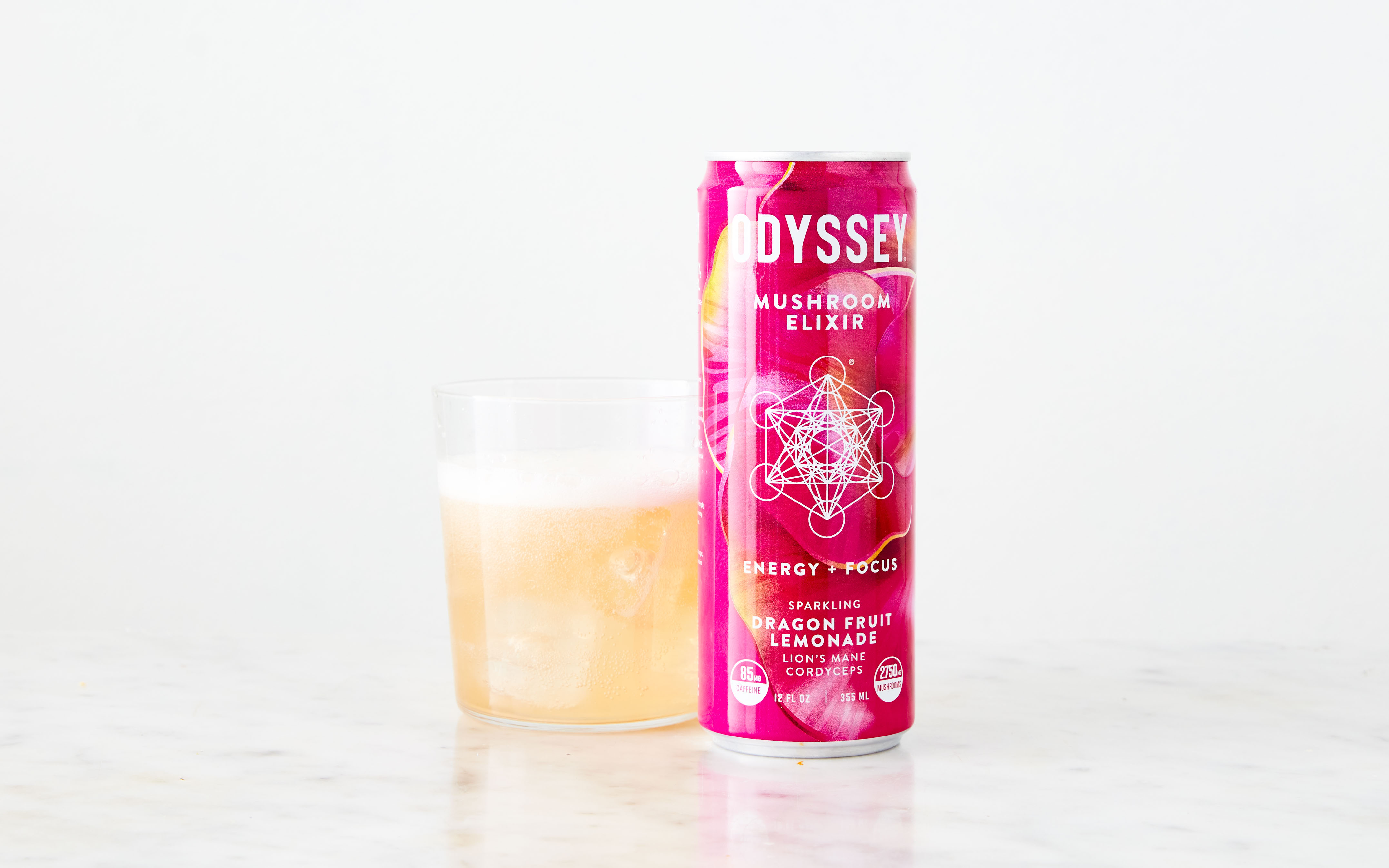 Dragonfruit Lemonade Sparkling Mushroom Elixir | 12 oz | Odyssey Elixir ...