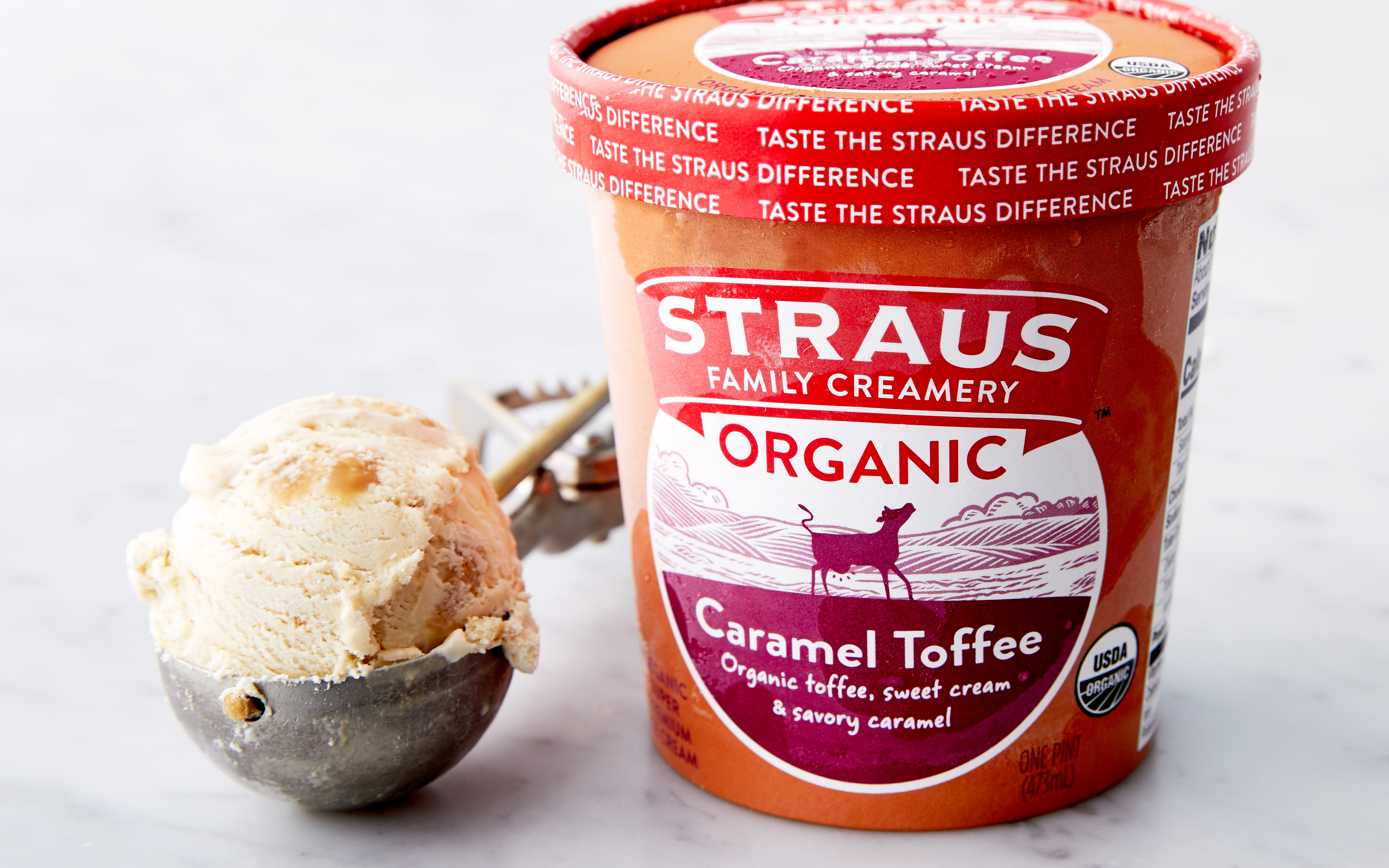 Organic Caramel Toffee Ice Cream | 1 pint | Straus Family Creamery ...