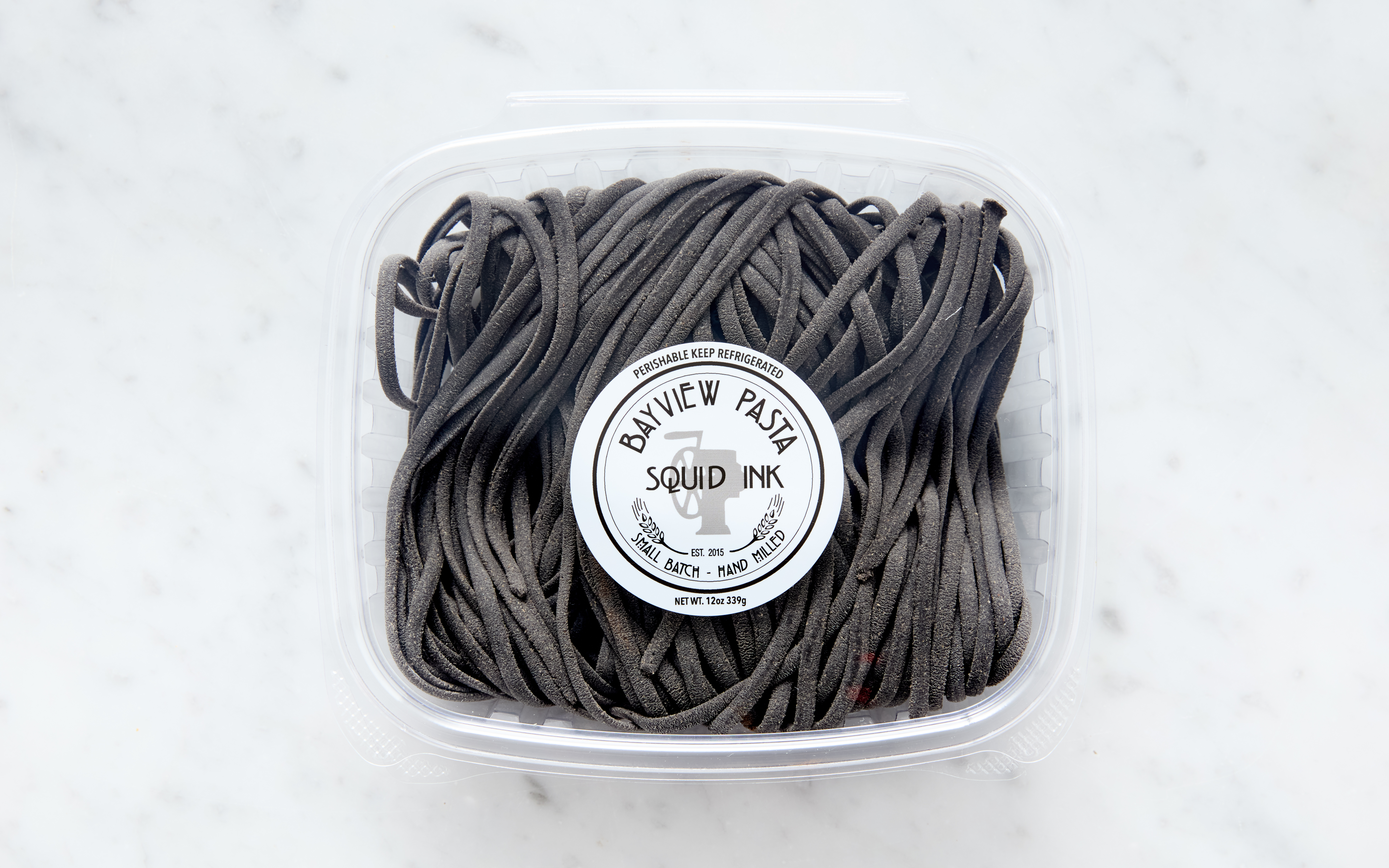 Squid Ink Linguine | 12 oz | Bayview Pasta | Good Eggs