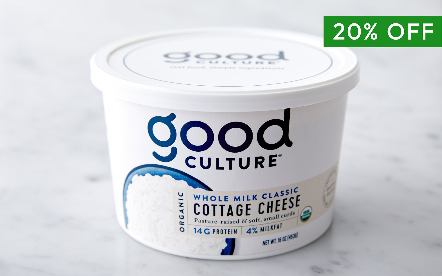 Organic Whole Milk Classic Cottage Cheese | 16 oz | Good Culture | Good ...