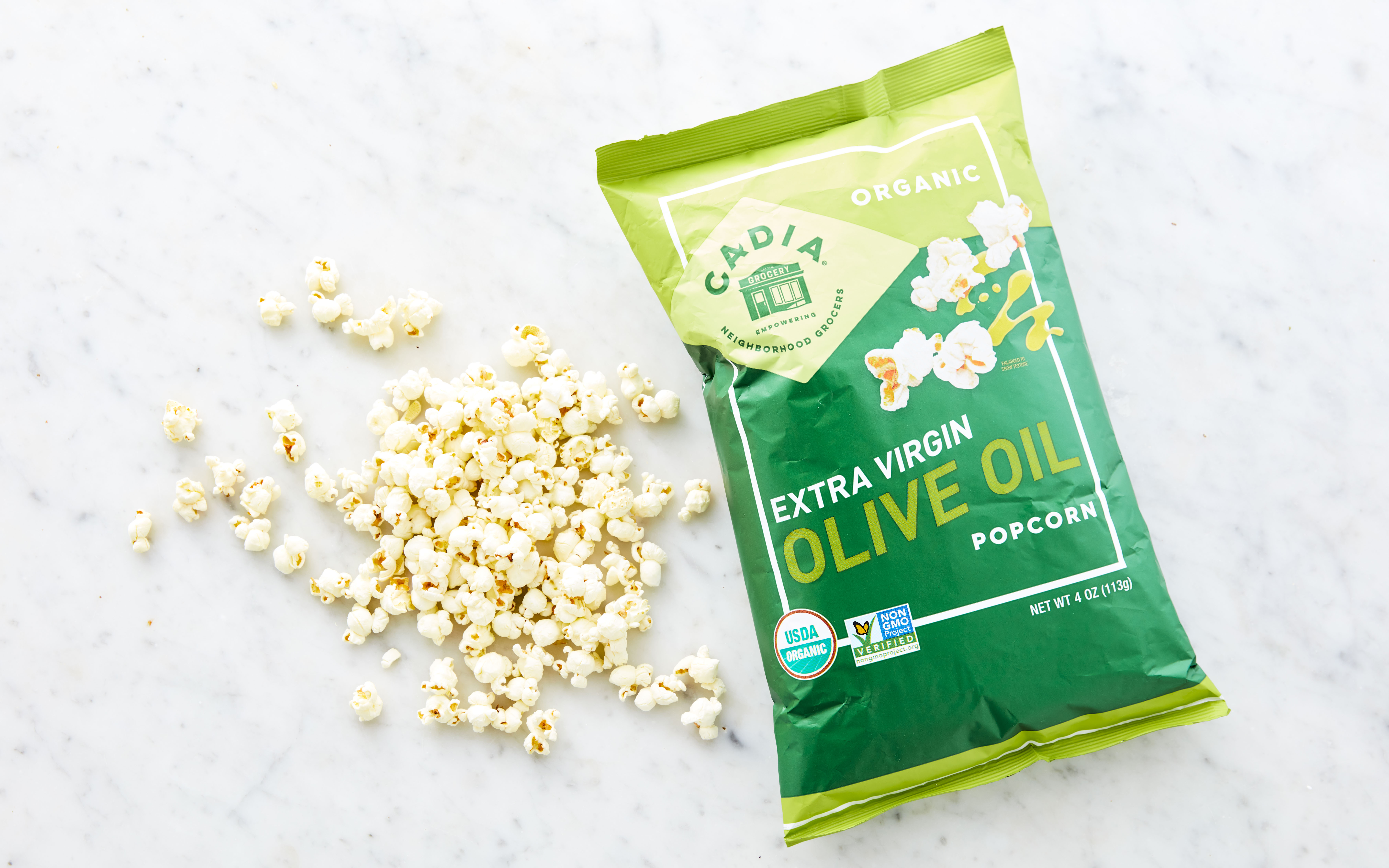 Organic Popcorn with Extra Virgin Olive Oil | 4 oz | Cadia | Good Eggs