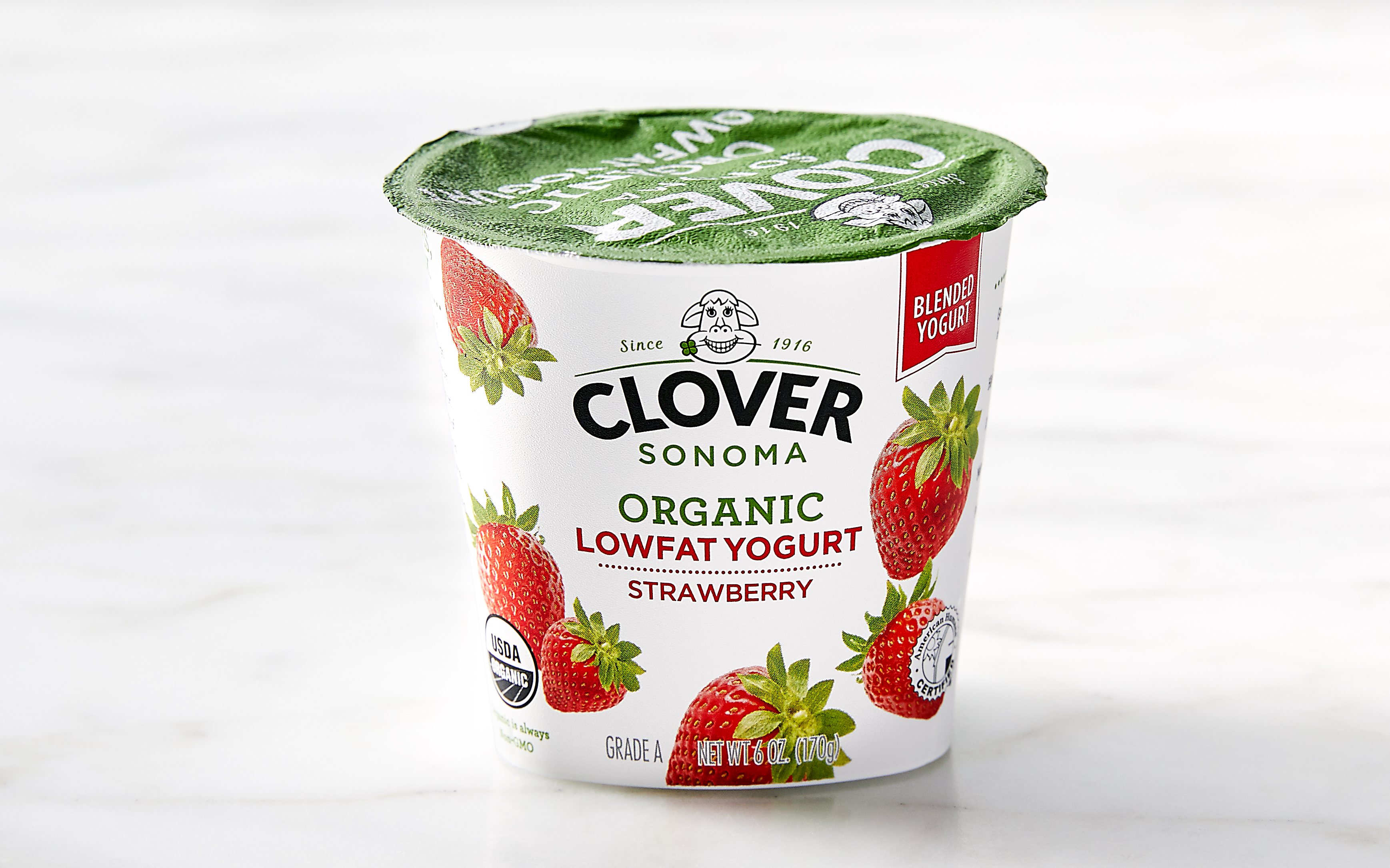 Organic Low Fat Strawberry Yogurt | 5.3 oz | Clover Sonoma | Good Eggs