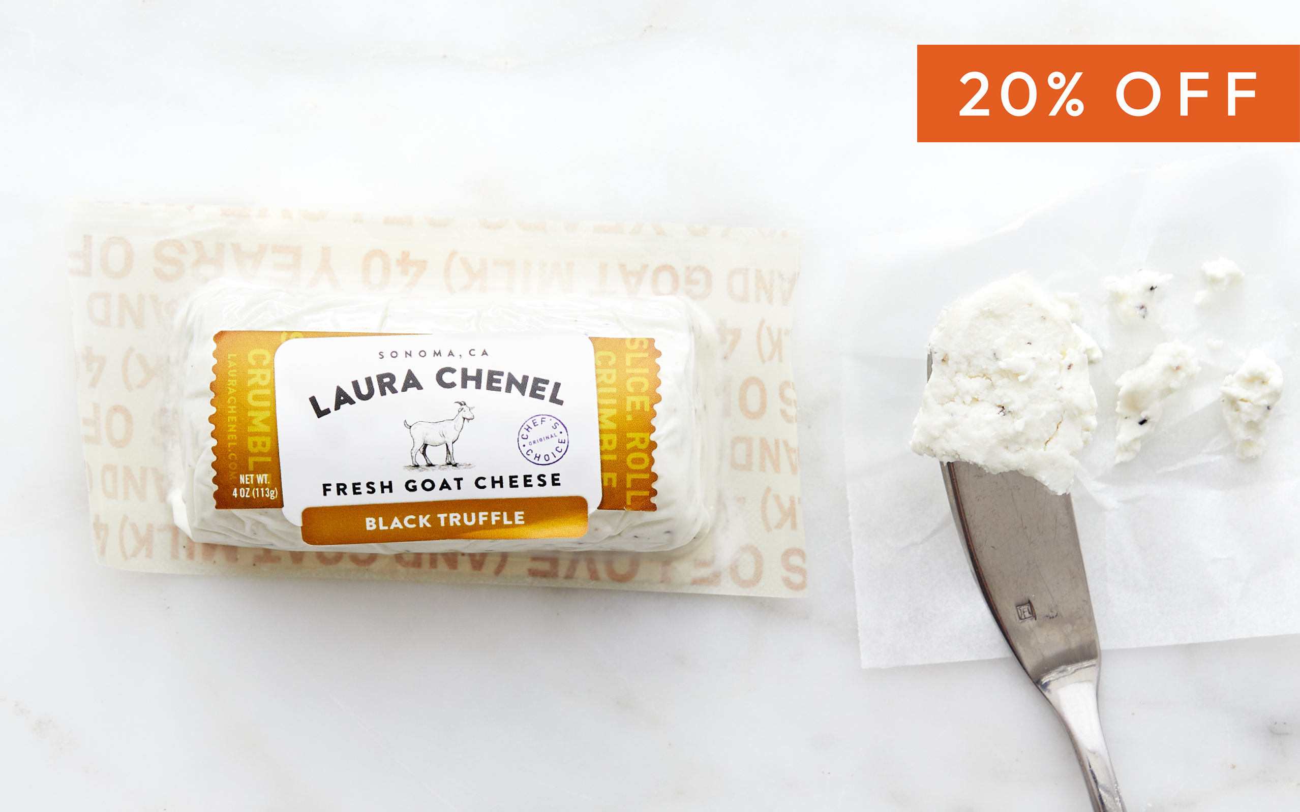 Black Truffle Goat Cheese Log | 4 oz | Laura Chenel | Good Eggs