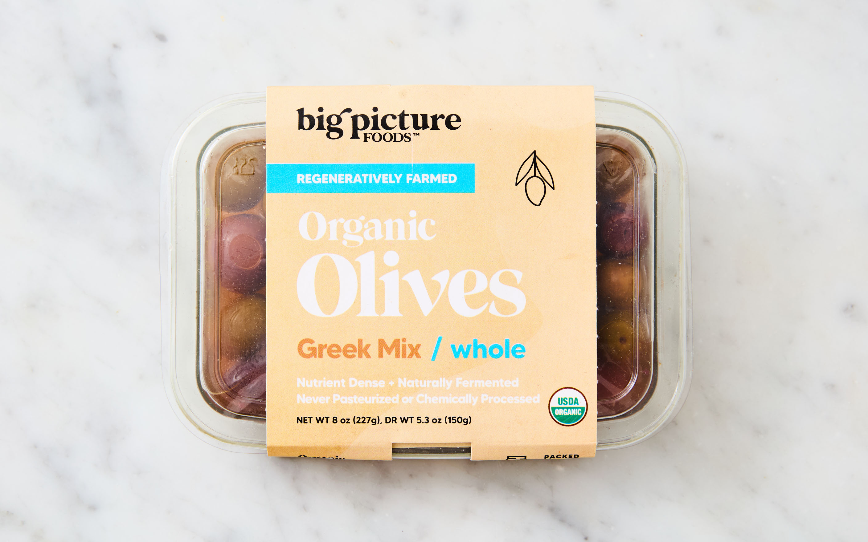 Organic Whole Greek Olive Mix | 8 oz | Big PIcture Foods | Good Eggs