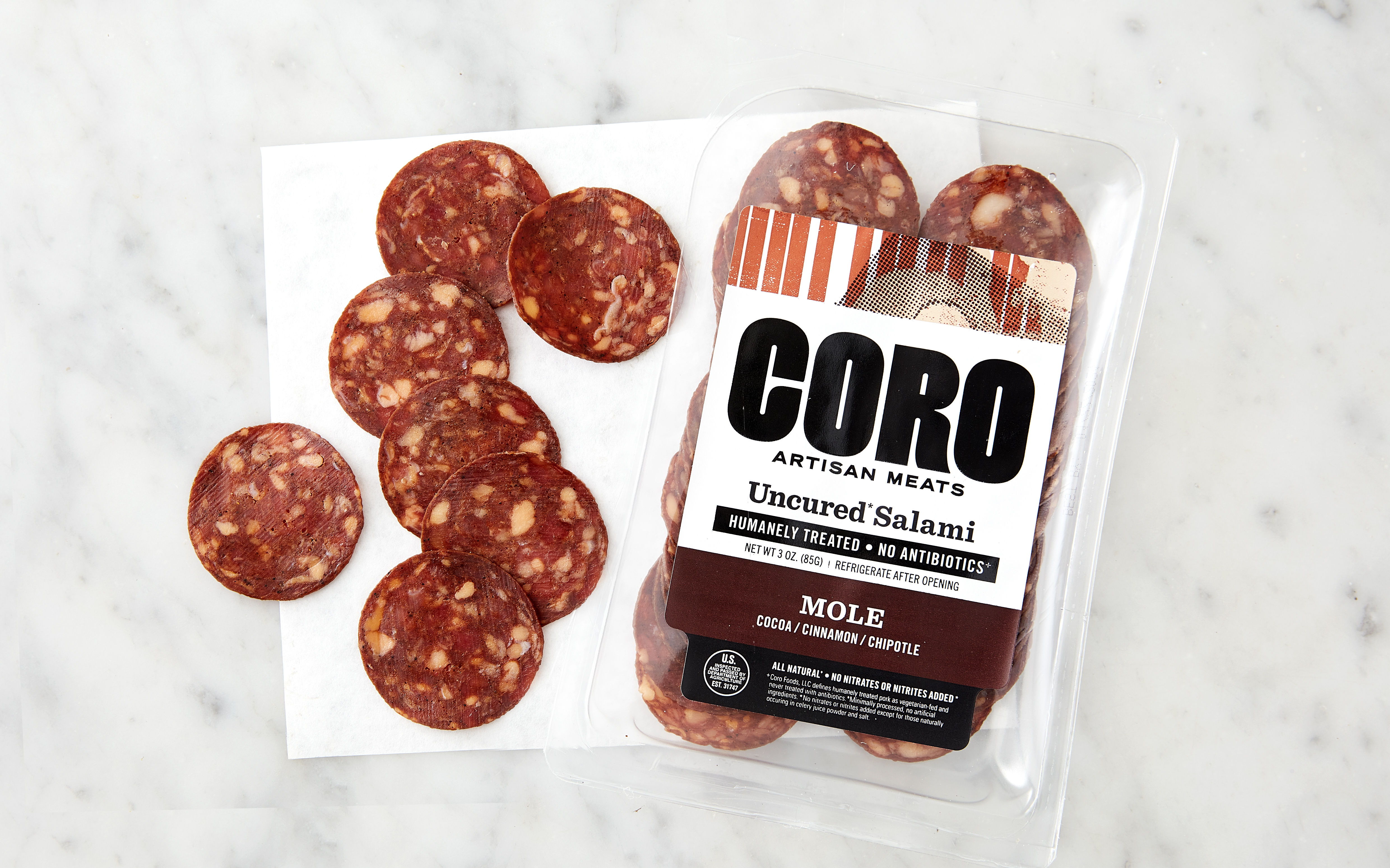Mole Salami Sliced Pack | 3 oz | Coro Foods | Good Eggs