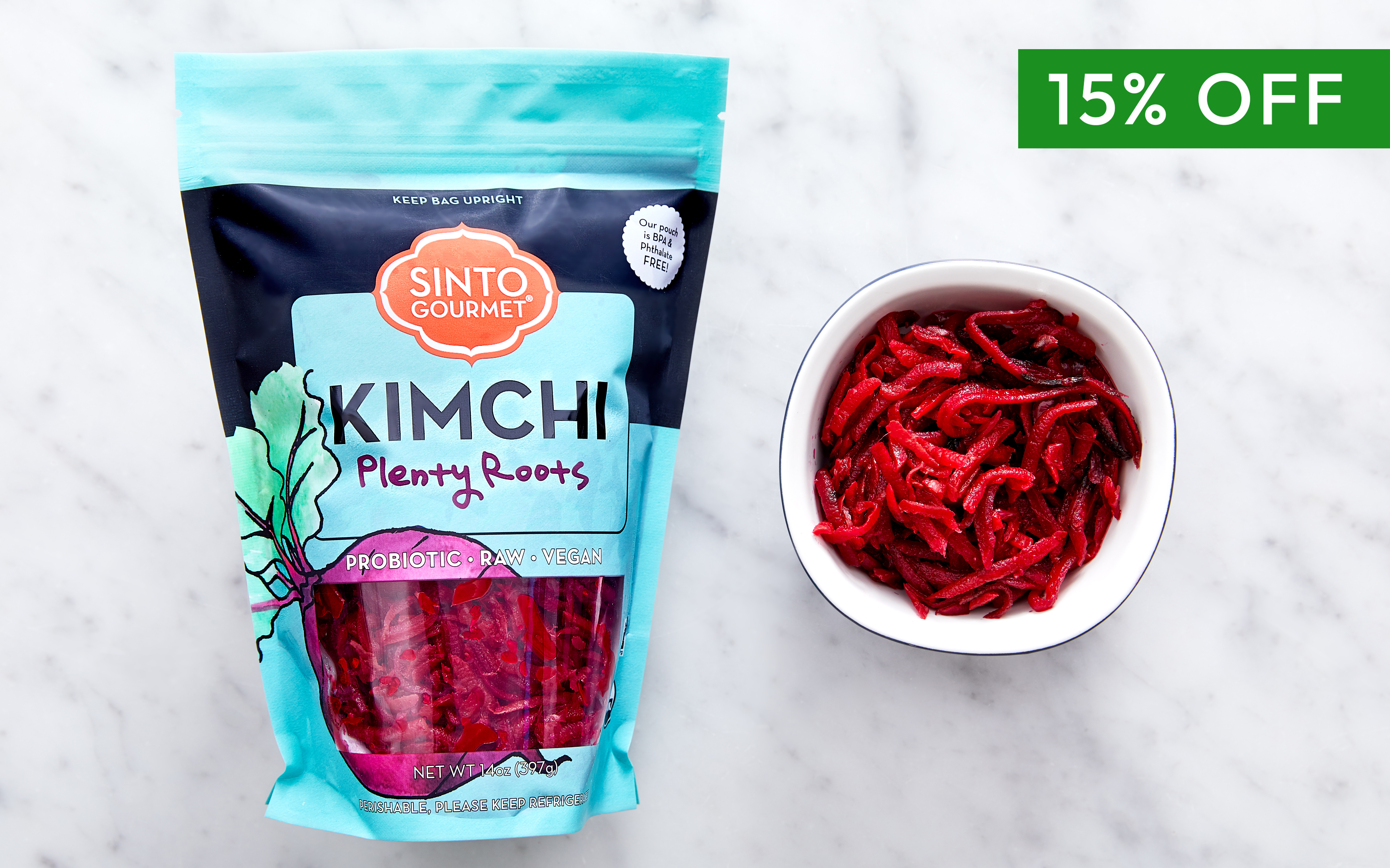 Plenty Roots Kimchi | 14 oz | Sinto Gourmet | Good Eggs