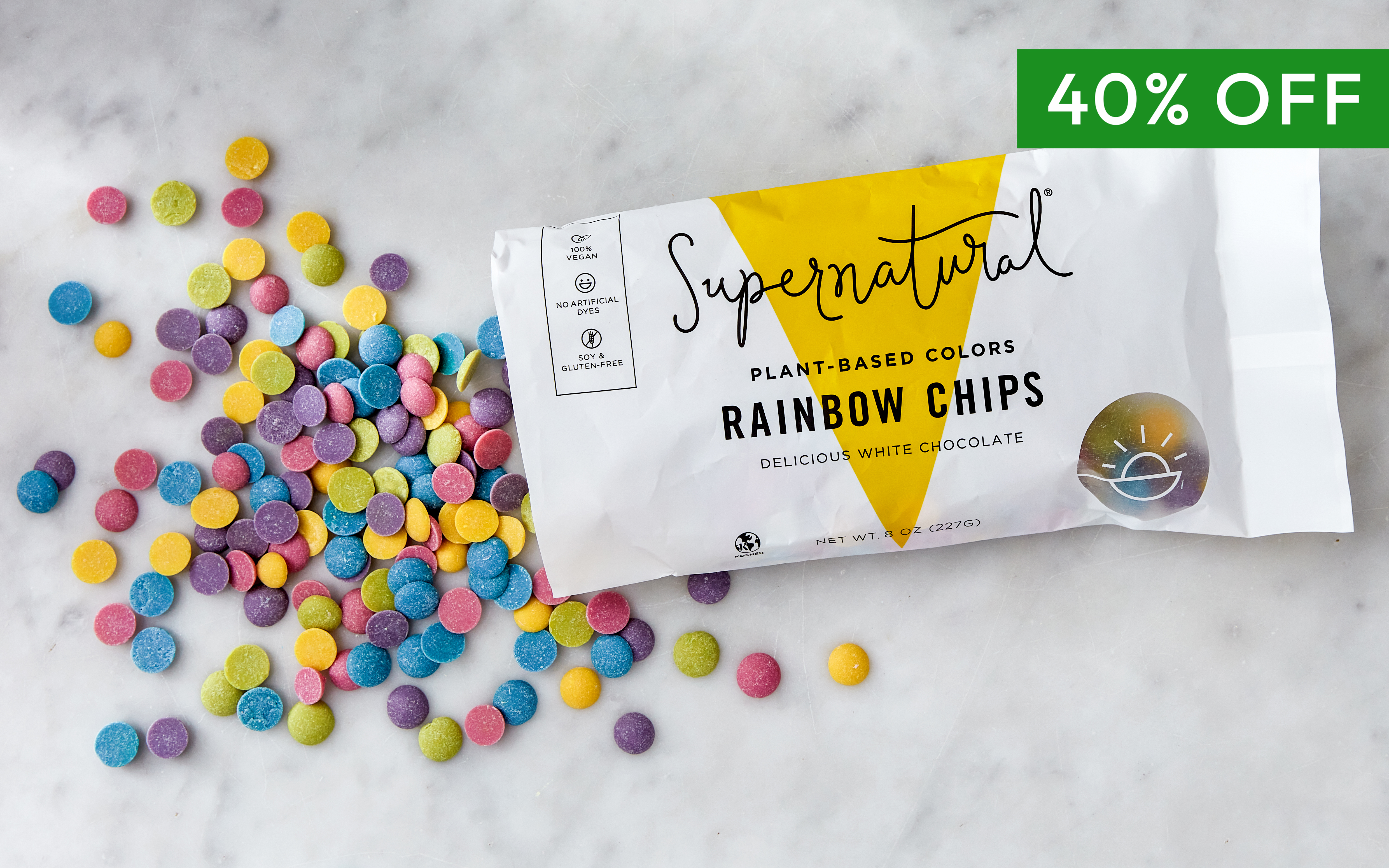 Plant-Based Rainbow Baking Chips | 1 count | Supernatural | Good Eggs