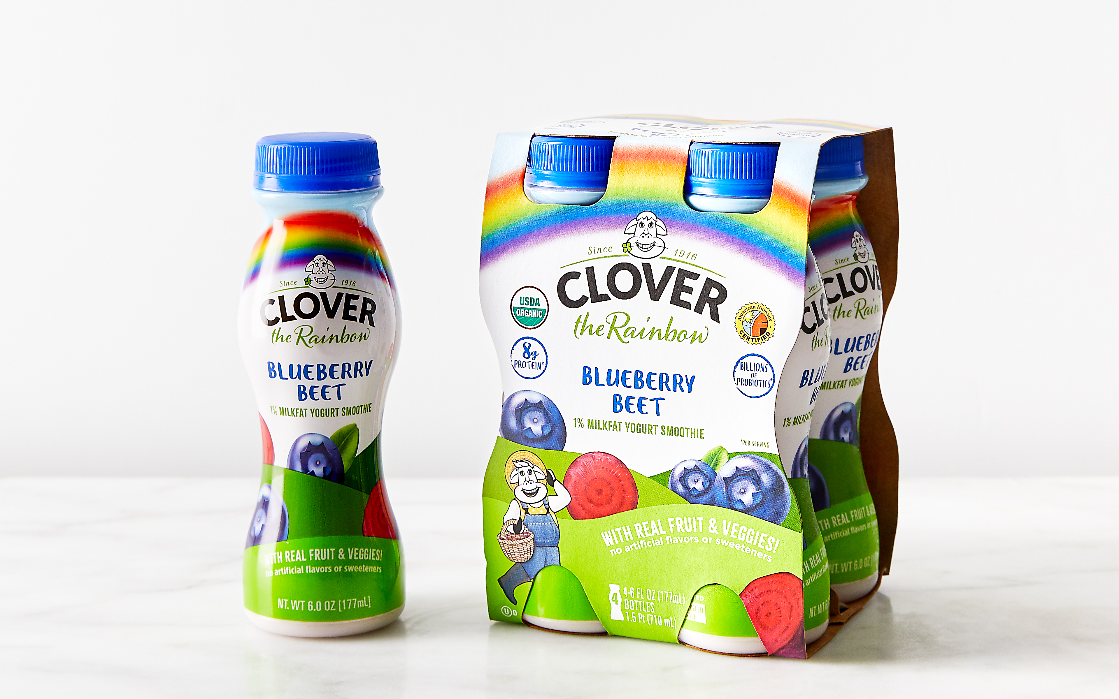 Organic Blueberry Beet Yogurt Smoothies | 4 count | Clover Sonoma ...