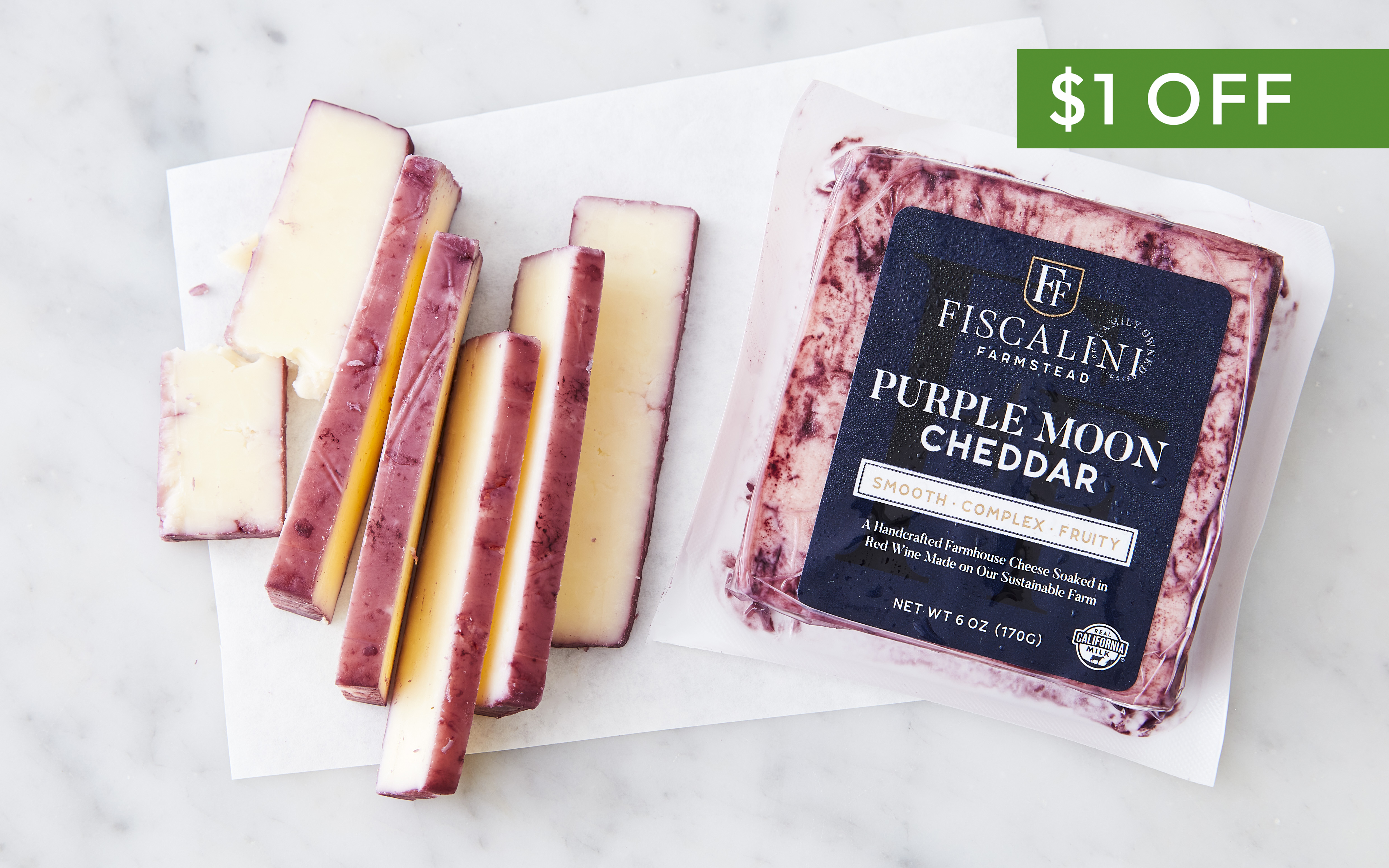 Purple Moon Cheddar | 6 oz | Fiscalini Cheese Co. | Good Eggs