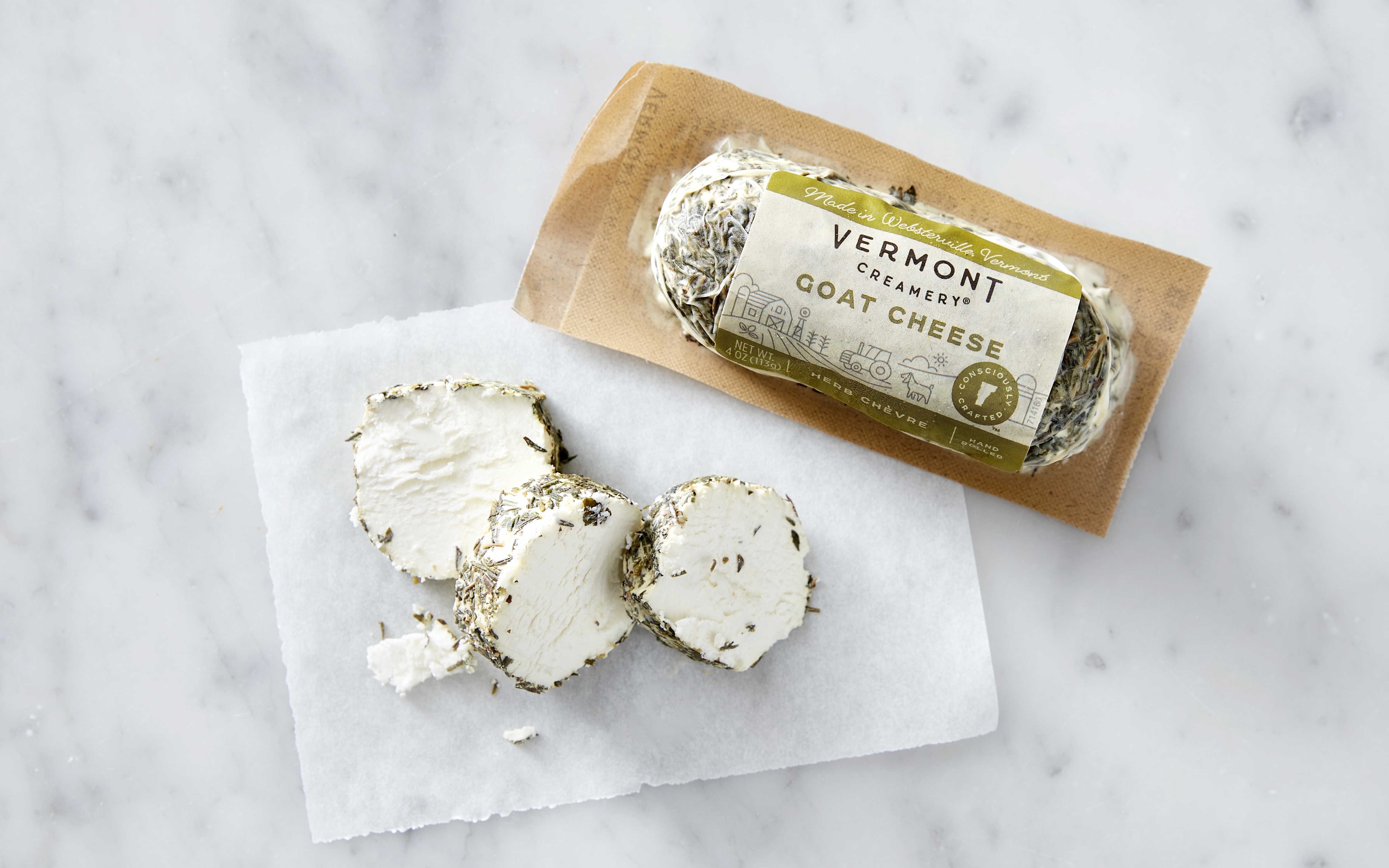 Chevre Herb Goat Log | 4 oz | Vermont Creamery | Good Eggs