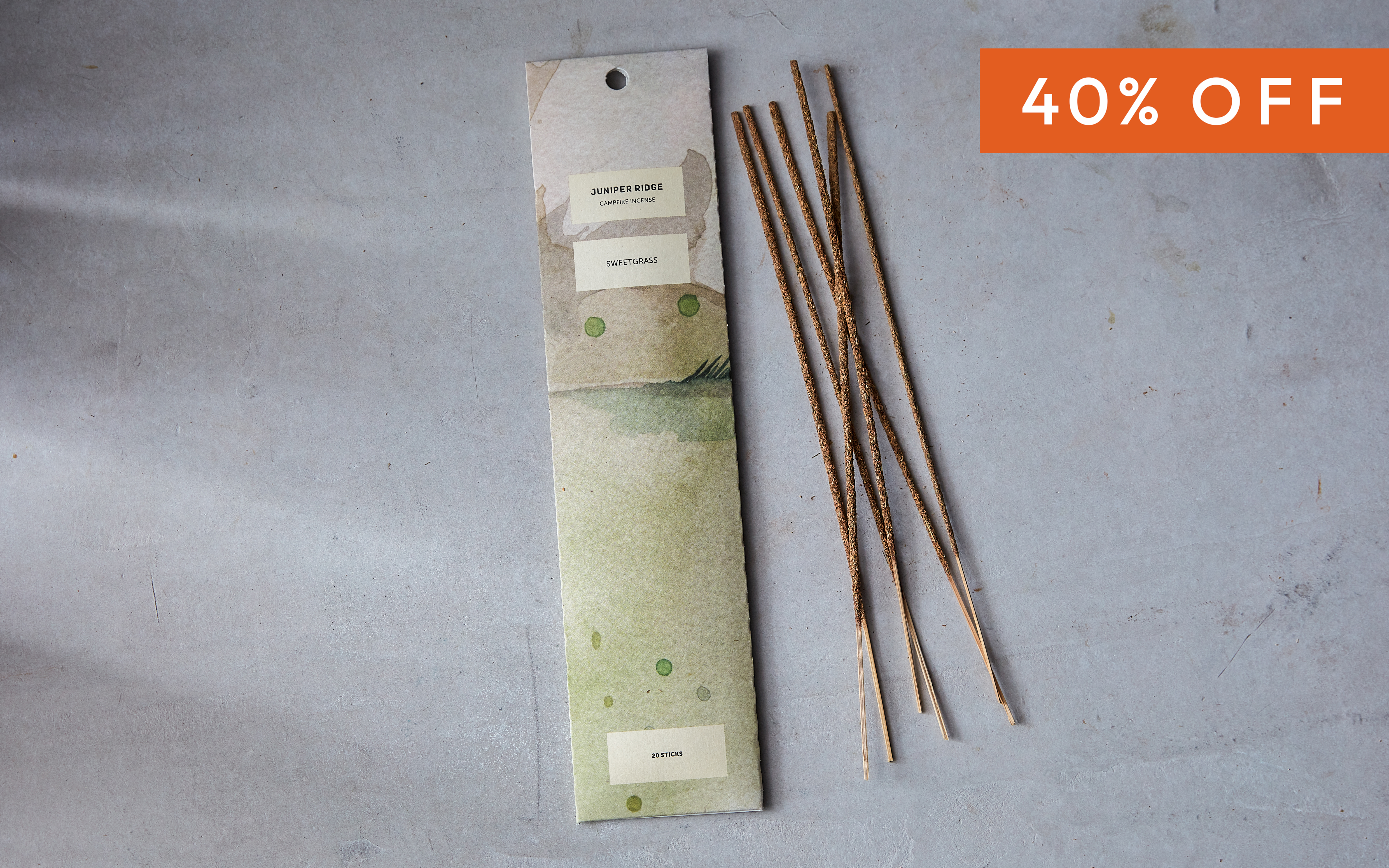 Sweetgrass Campfire Incense | 20 count | Juniper Ridge | Good Eggs