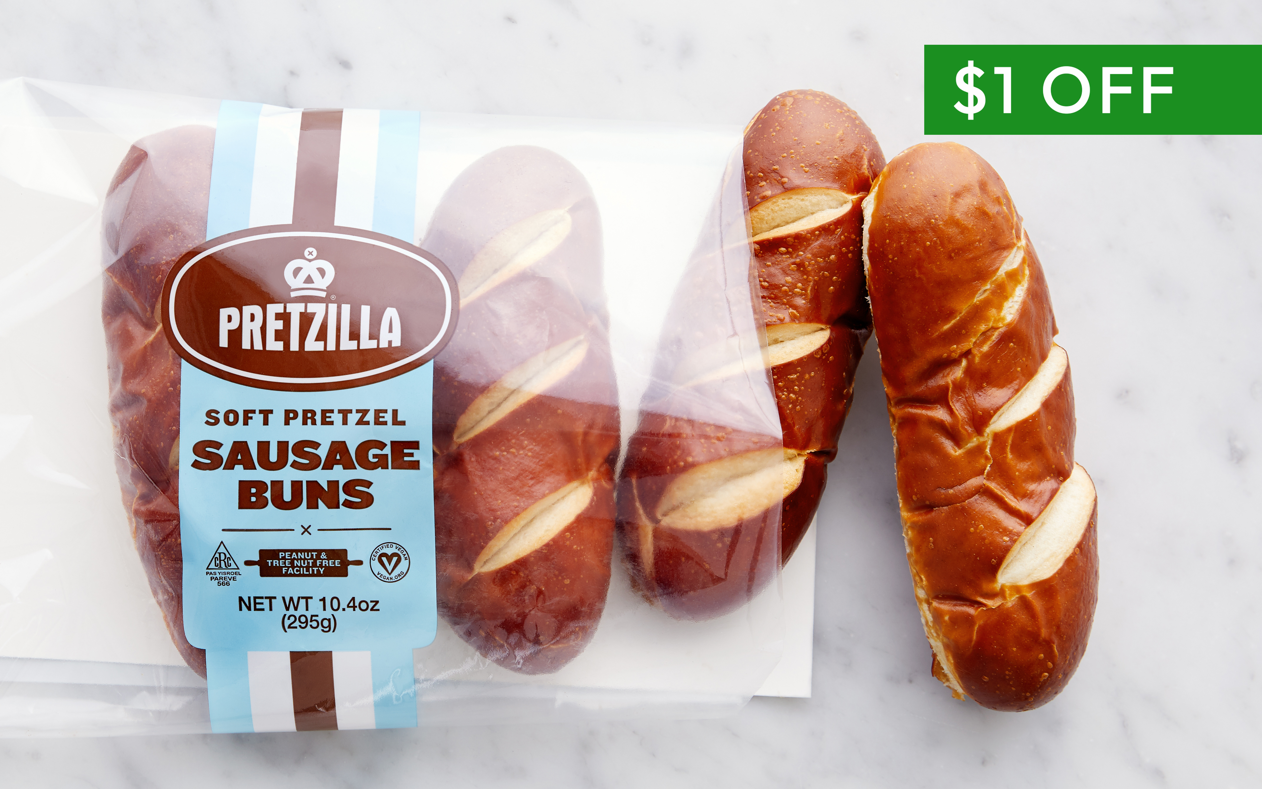 Soft Pretzel Sausage Buns | 4 count | Pretzilla | Good Eggs
