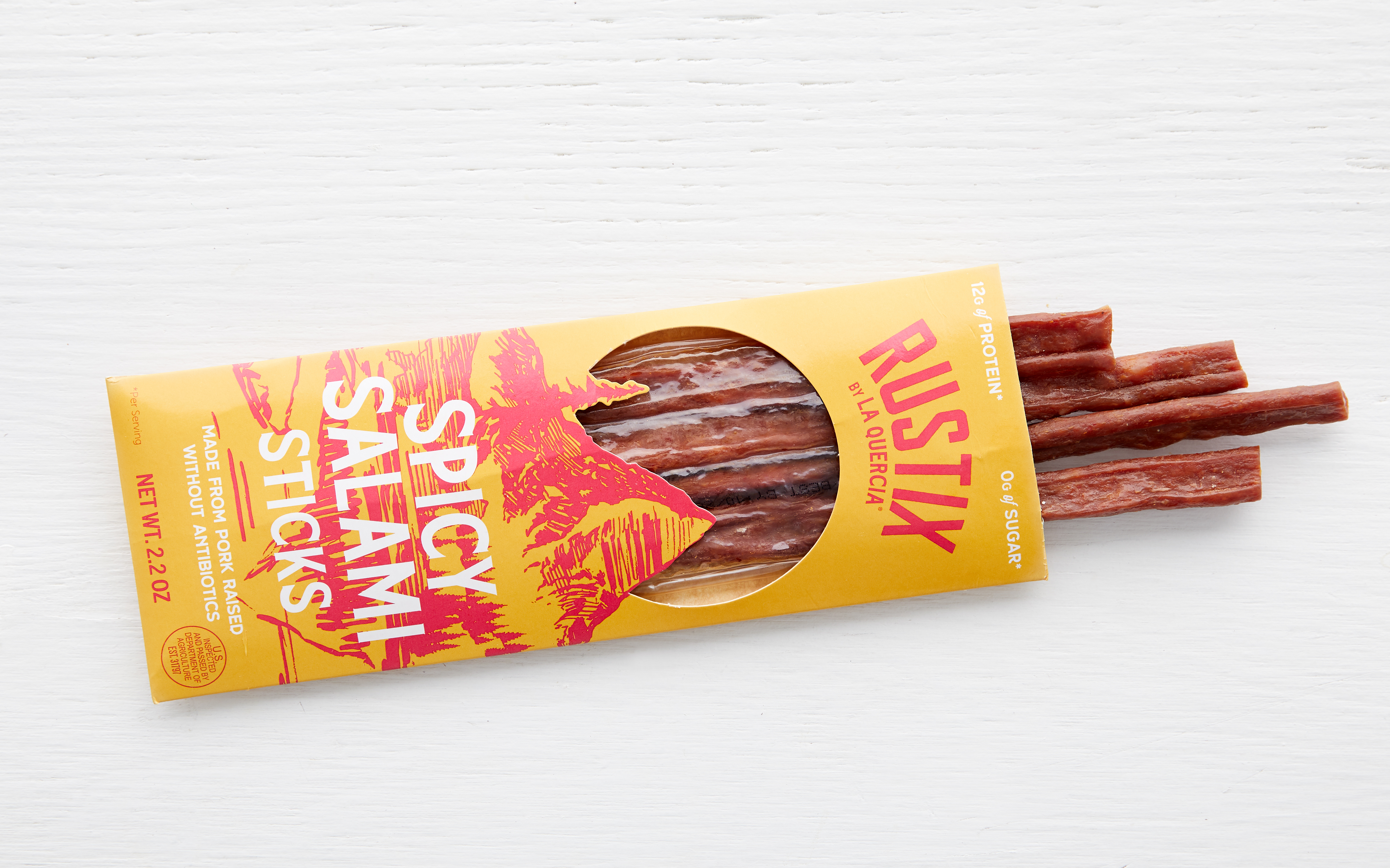 Rustix Spicy Salami Sticks | 2.2 oz | La Quercia | Good Eggs