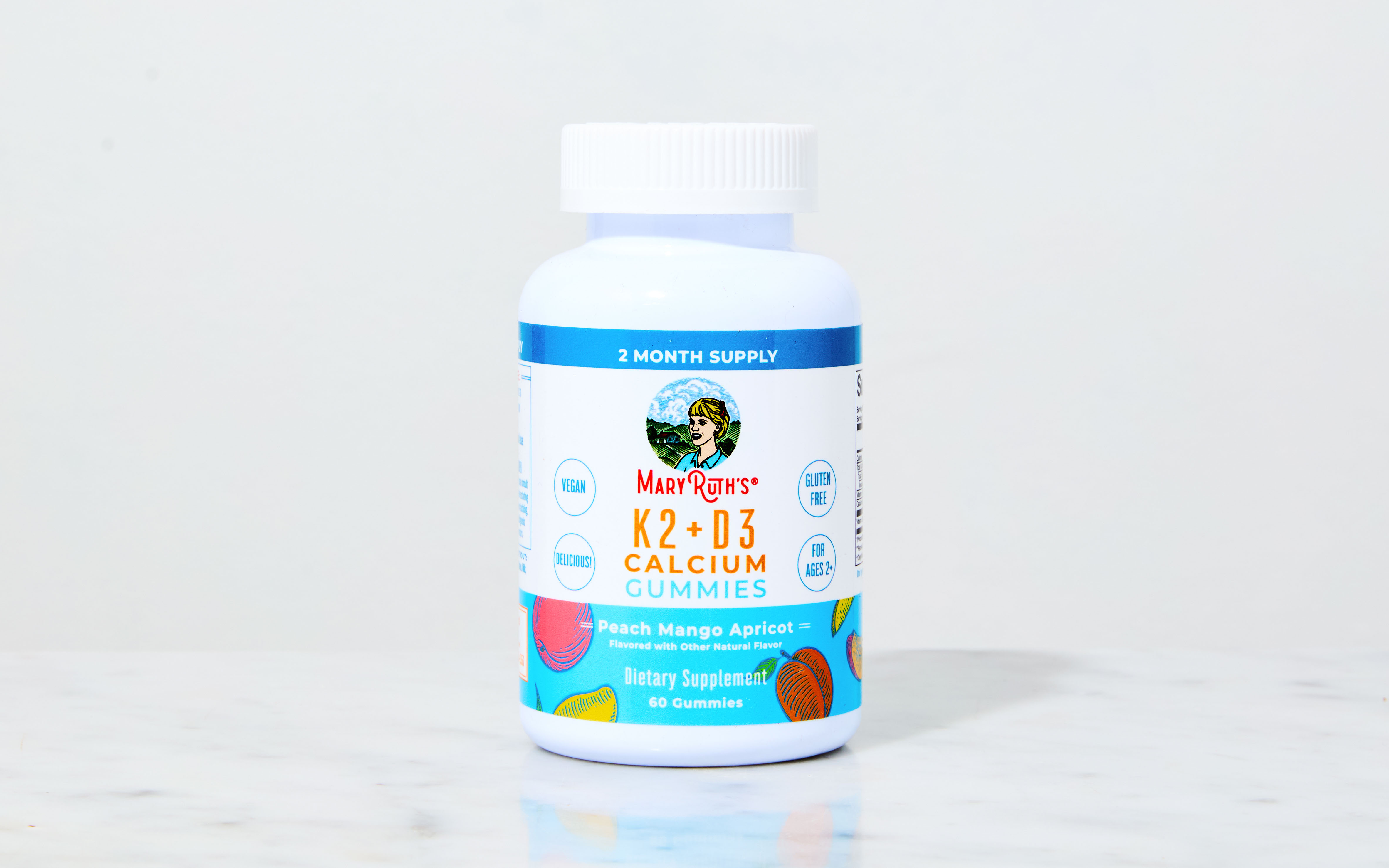 Peach Mango Apricot Vitamin K2D3 Calcium Gummies | 60 count | Mary Ruth ...
