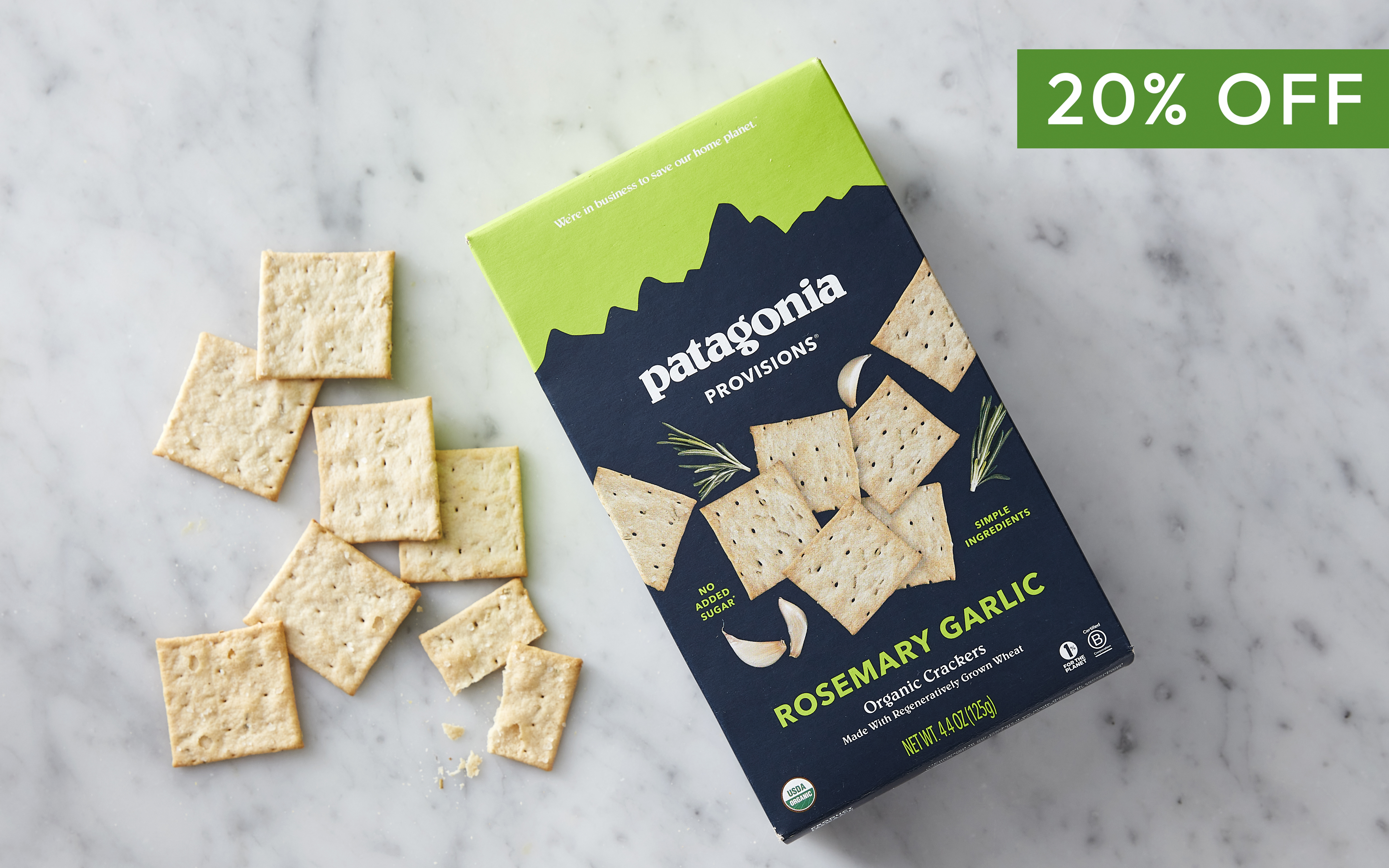 Organic Rosemary Garlic Crackers | 4.4 oz | Patagonia Provisions | Good ...